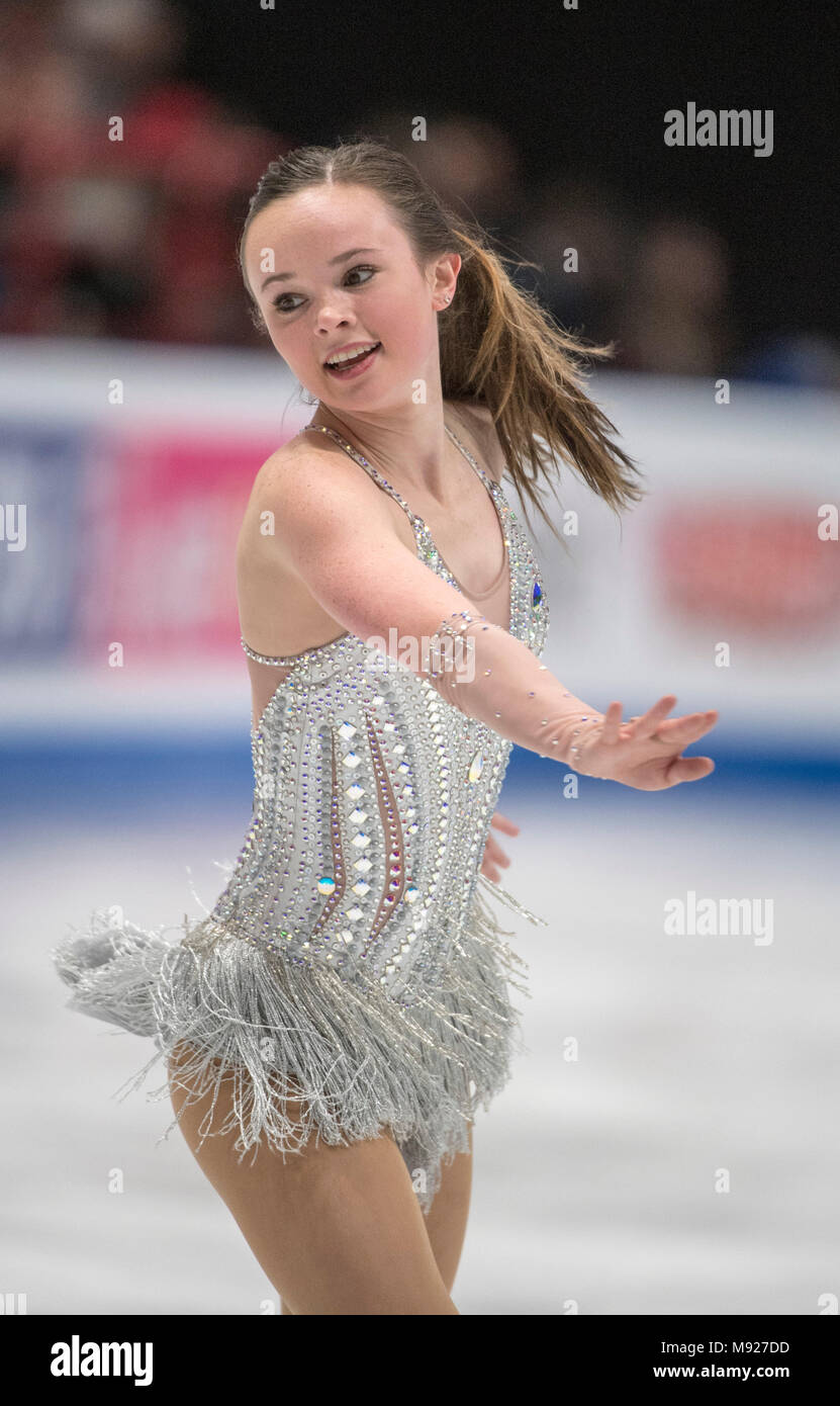 Milan, Italie. Mar 21, 2018. Mariah BELL (USA) au cours de l'ISU World ...