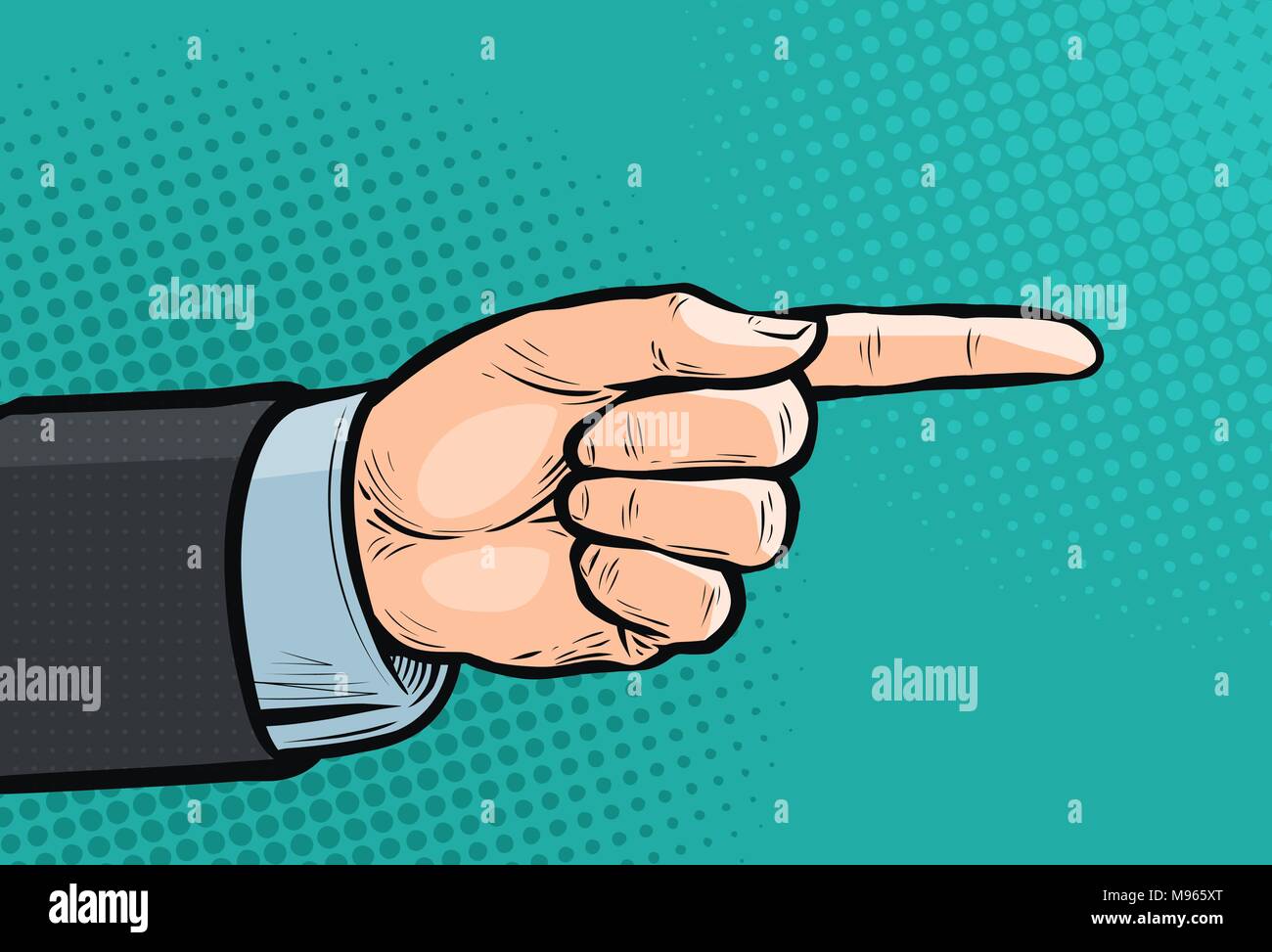 Main, l'index, index. Pop art retro style bande dessinée. Cartoon ...