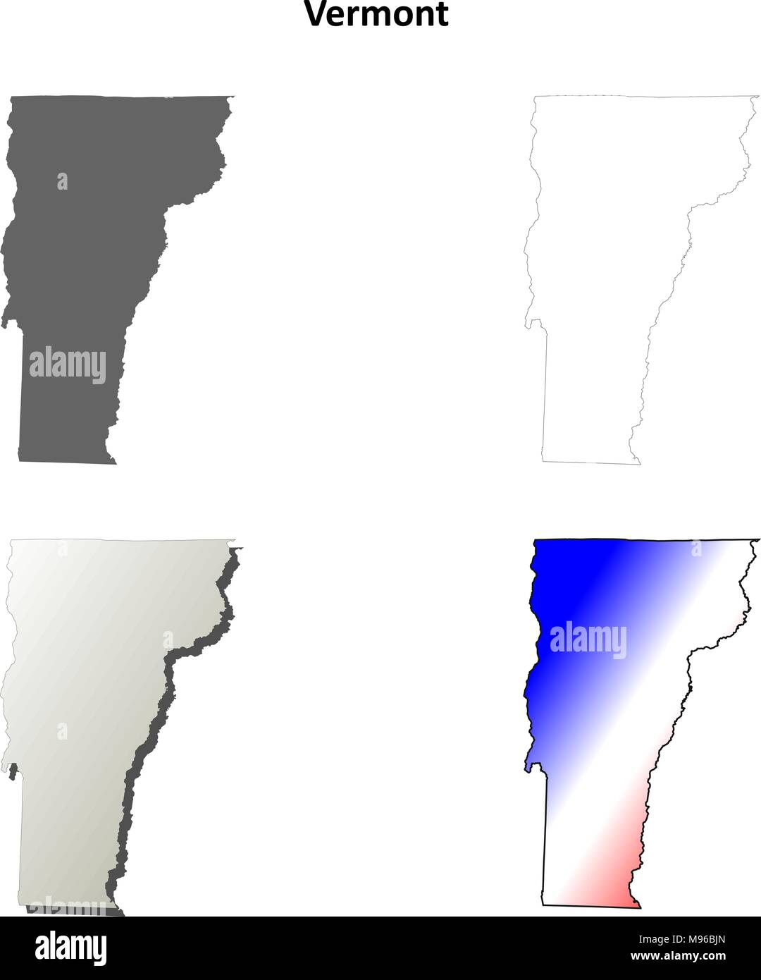 Vermont map Banque d'images vectorielles - Alamy