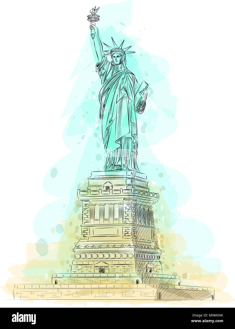 Dessin de statue de la liberté Banque de photographies et d’images à ...