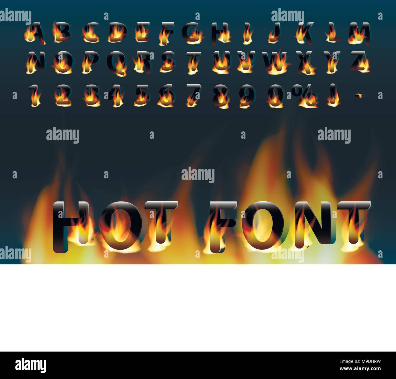 Sex Font Fiery Lettres Et Chiffres Lalphabet Fire Burning Vector