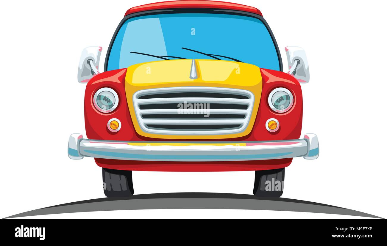 Vue avant voiture dessin animé Image Vectorielle Stock - Alamy
