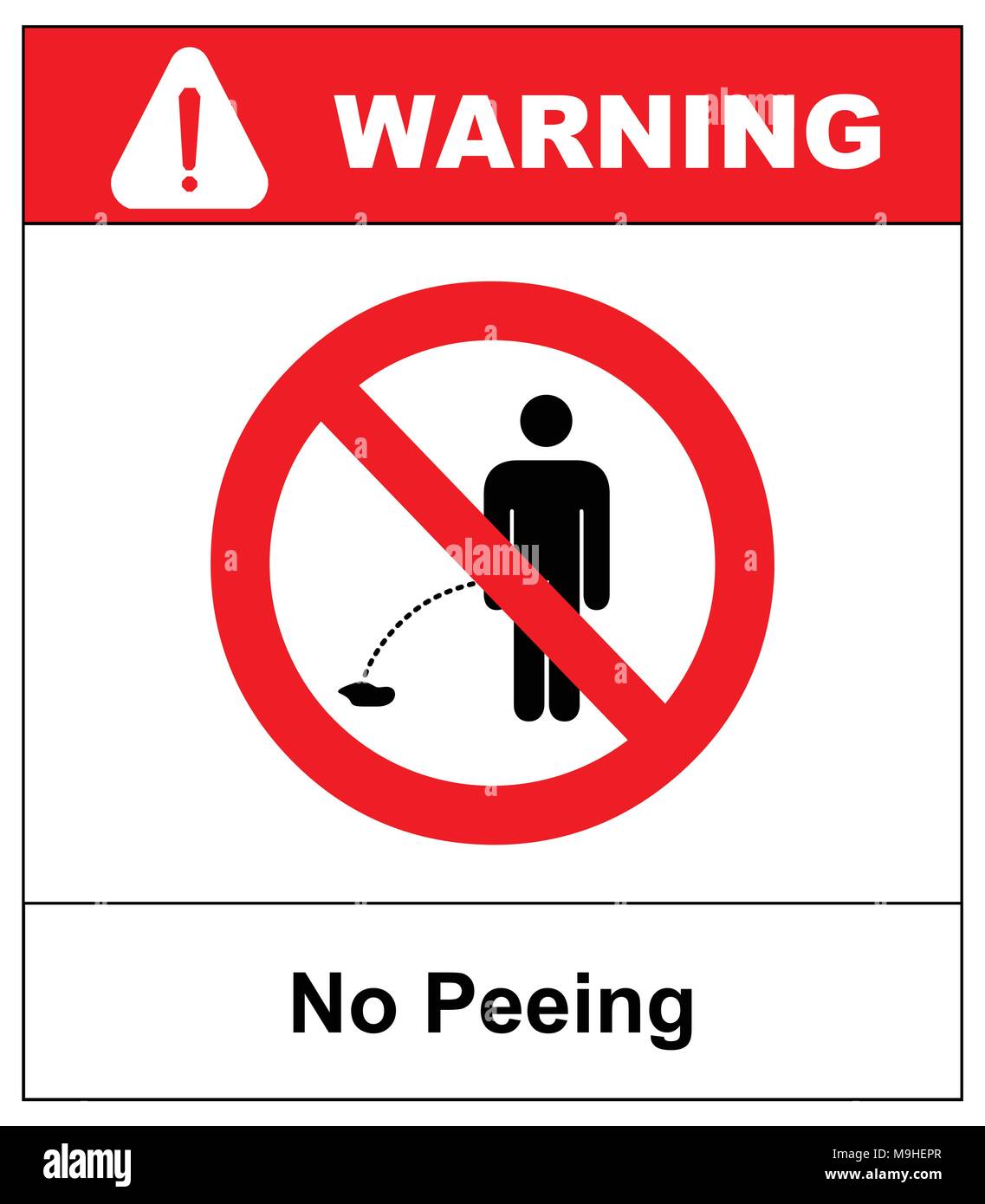 Aucun signe de vecteur peeing illustration isolé sur fond blanc. Pas d ...