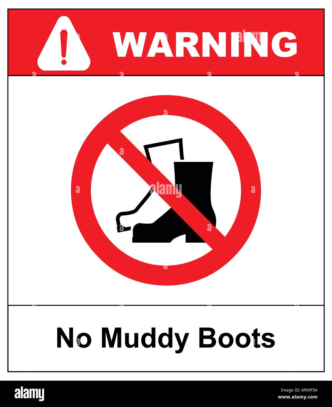 Pas de bottes boueuses symbole. Bottes de pluie signe d'interdiction ...