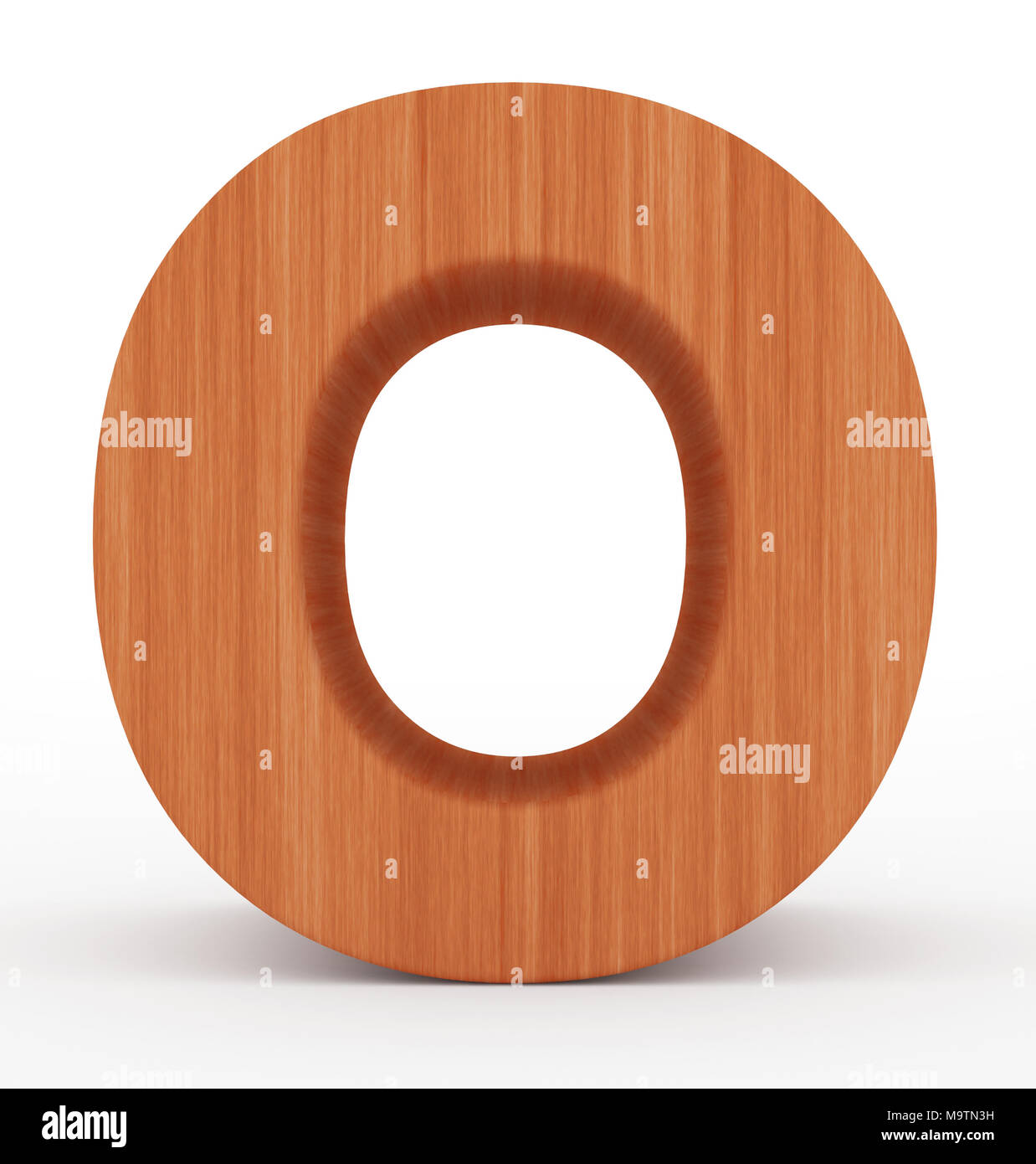 Lettre O en bois 3d isolé sur blanc - le rendu 3D Photo Stock - Alamy