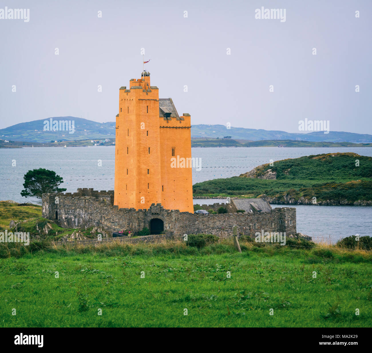 Kilcoe Château, Roaringwater Bay près de Ballydehob, comté de Cork ...