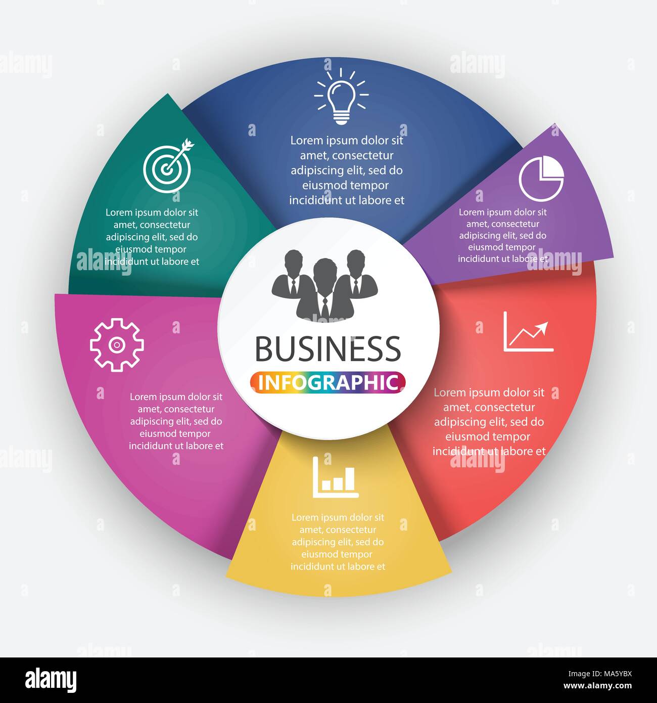 Infographie vectorielle. Modèle de diagramme, graphique, présentation ...