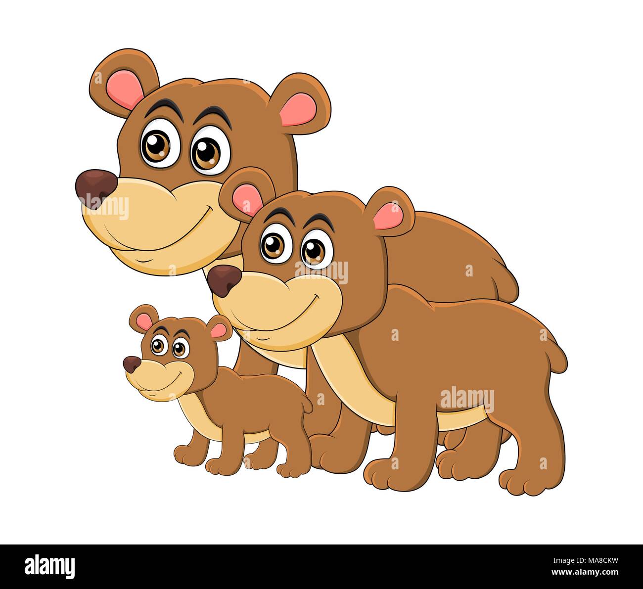 Cute baby brown bear cartoon Banque d'images vectorielles - Alamy