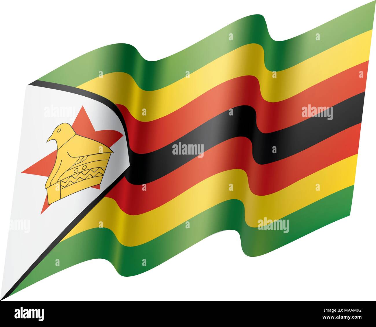 Drapeau du Zimbabwe, vector illustration Image Vectorielle Stock - Alamy