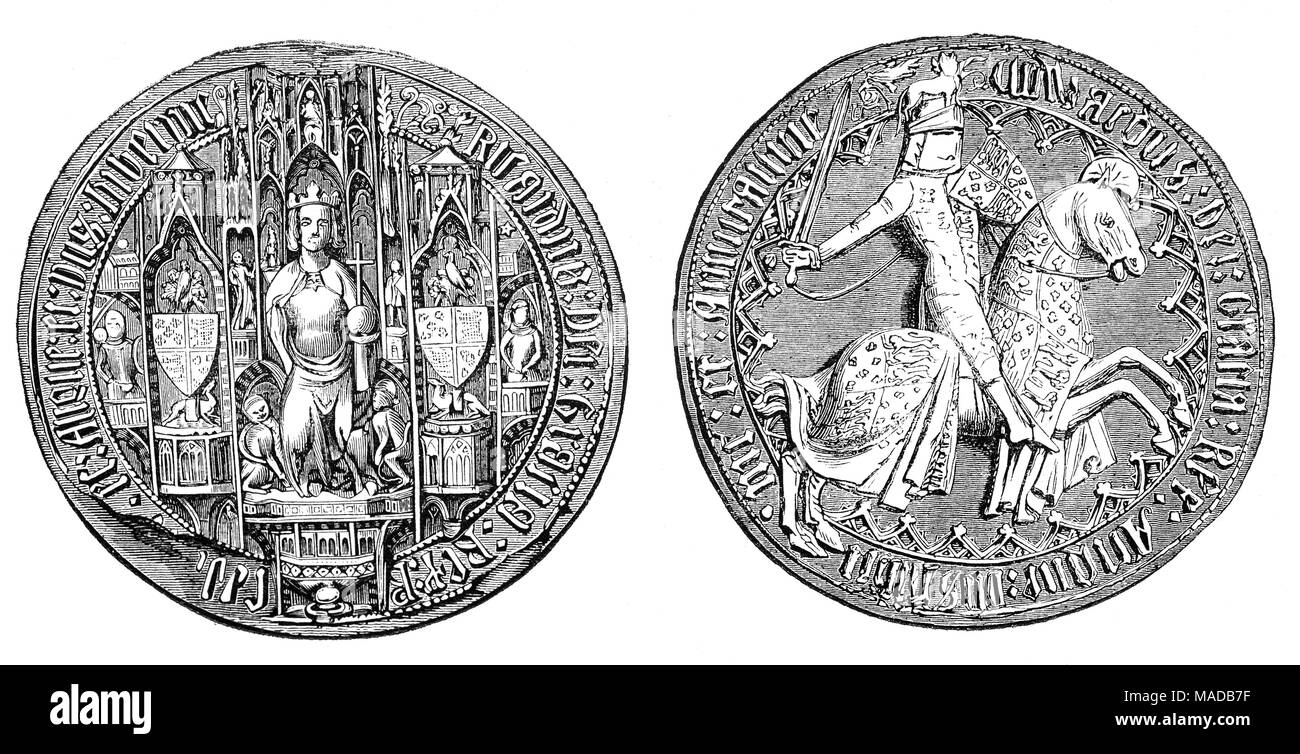 Le Grand Sceau d'Edouard III (1312 - 1377) fut roi d'Angleterre et ...