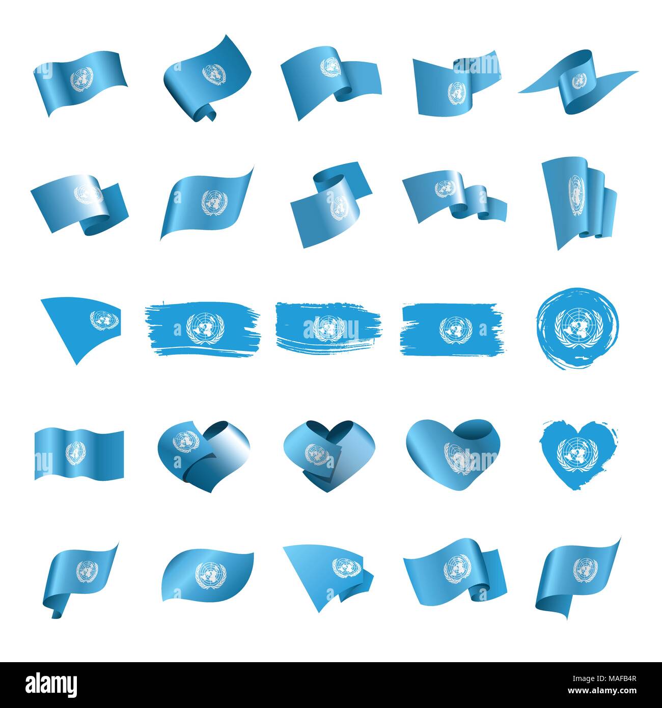 Drapeau de l'ONU, vector illustration Image Vectorielle Stock - Alamy
