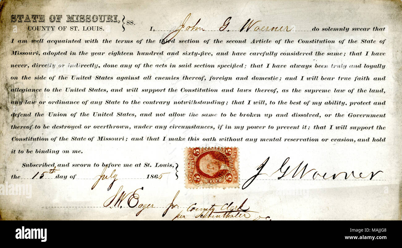 Prête serment d'allégeance au Gouvernement des États-Unis et de l'État ...