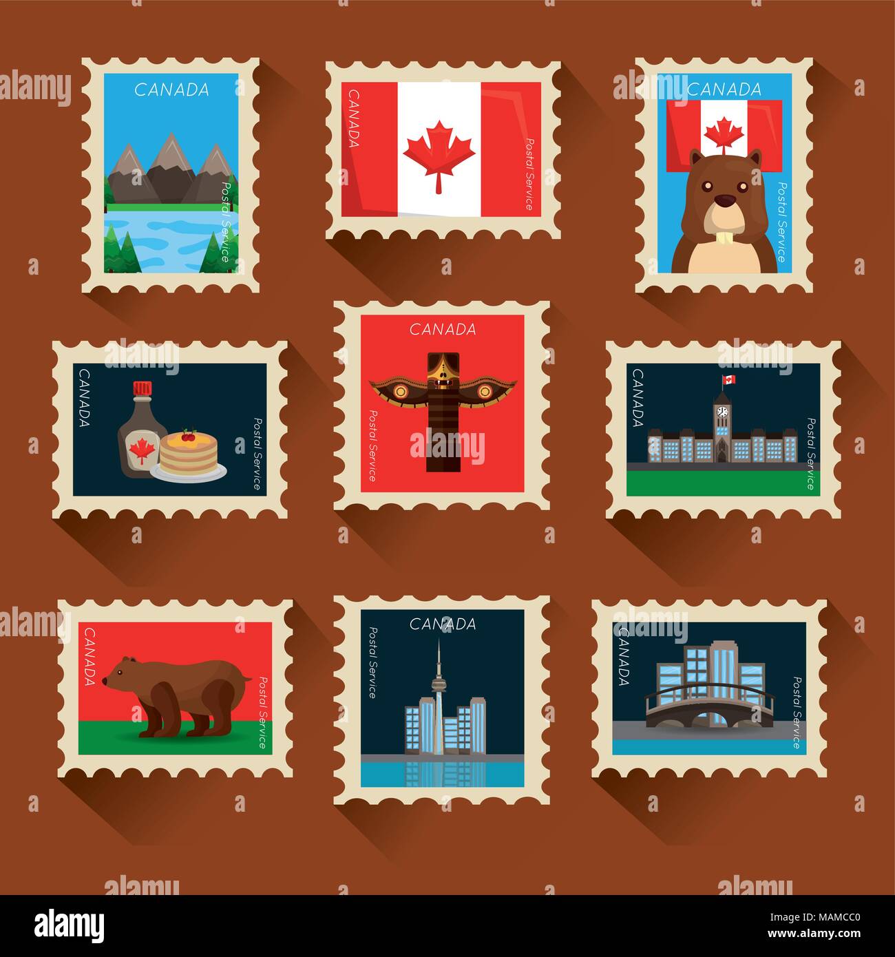 Canada post stamp Banque d'images vectorielles - Alamy