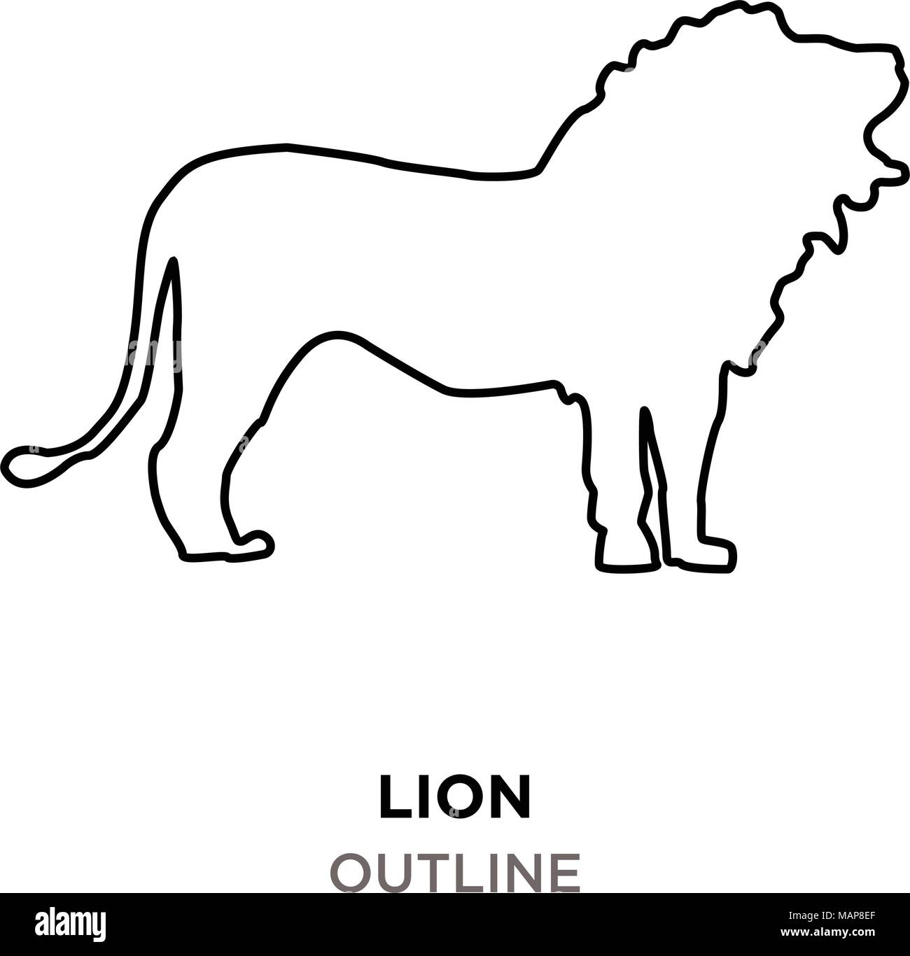 Lion contour des images sur fond blanc Image Vectorielle Stock - Alamy