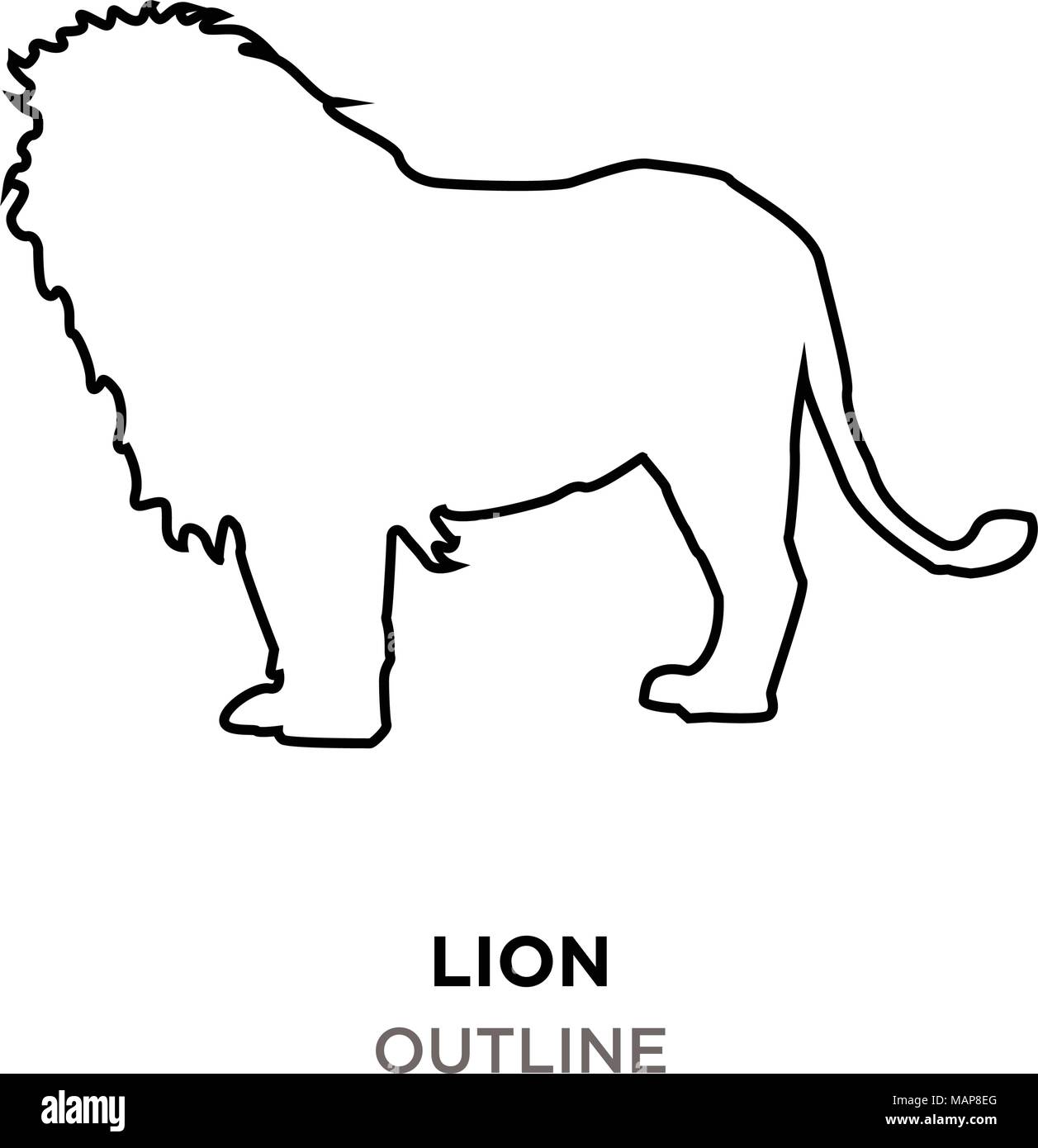 Lion contour des images sur fond blanc Image Vectorielle Stock - Alamy