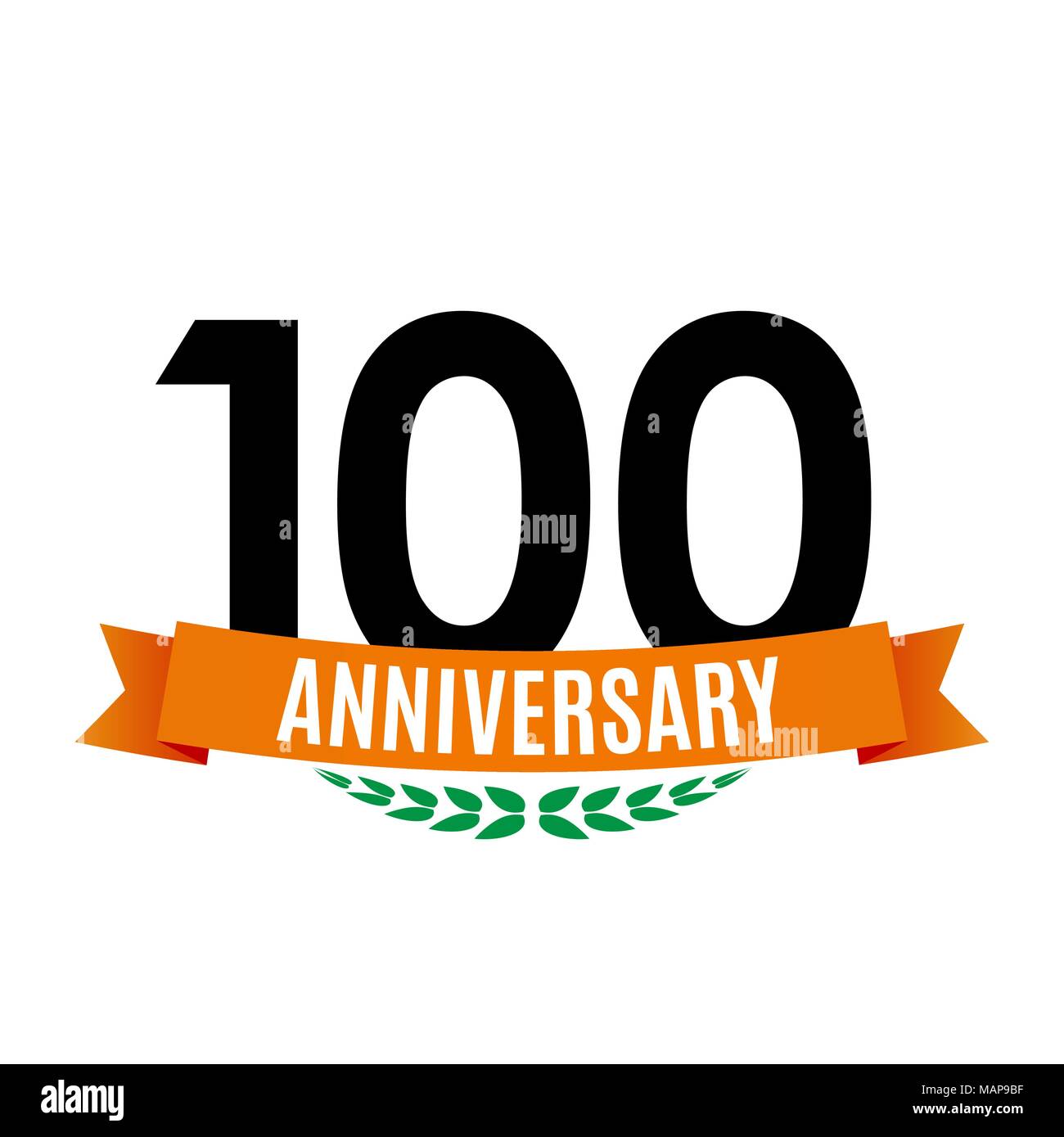 Anniversaire 100 ans modèle historique avec ruban Vector Illustration ...