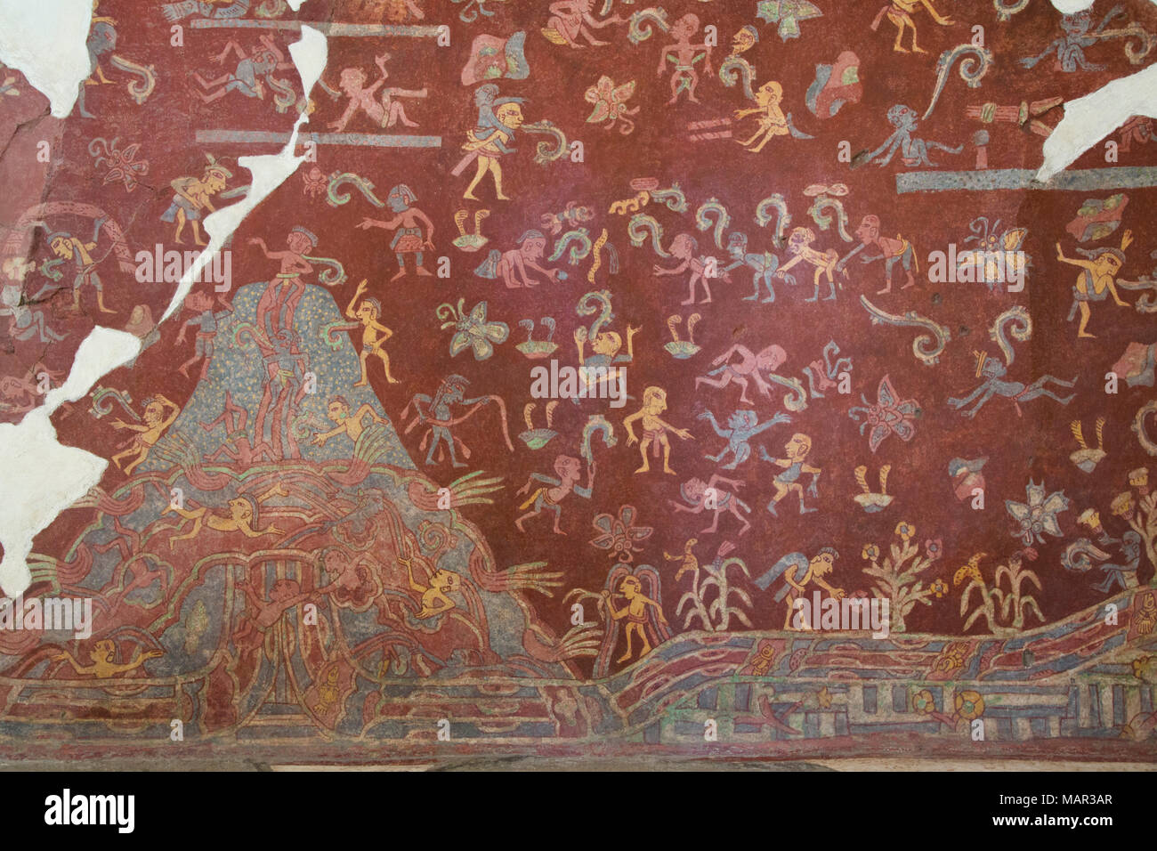 Photo murale, El Tlalocan, le paradis de Tlaloc, Palais de Tepantitla ...