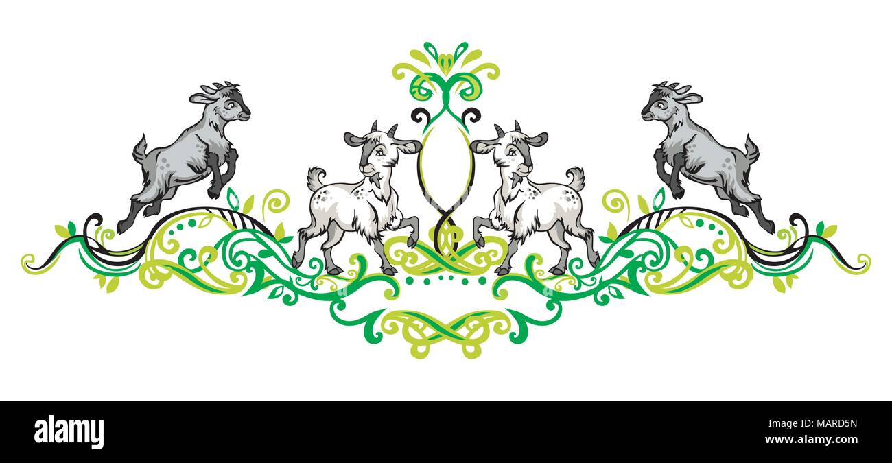 Chèvre damas Banque d'images vectorielles - Alamy