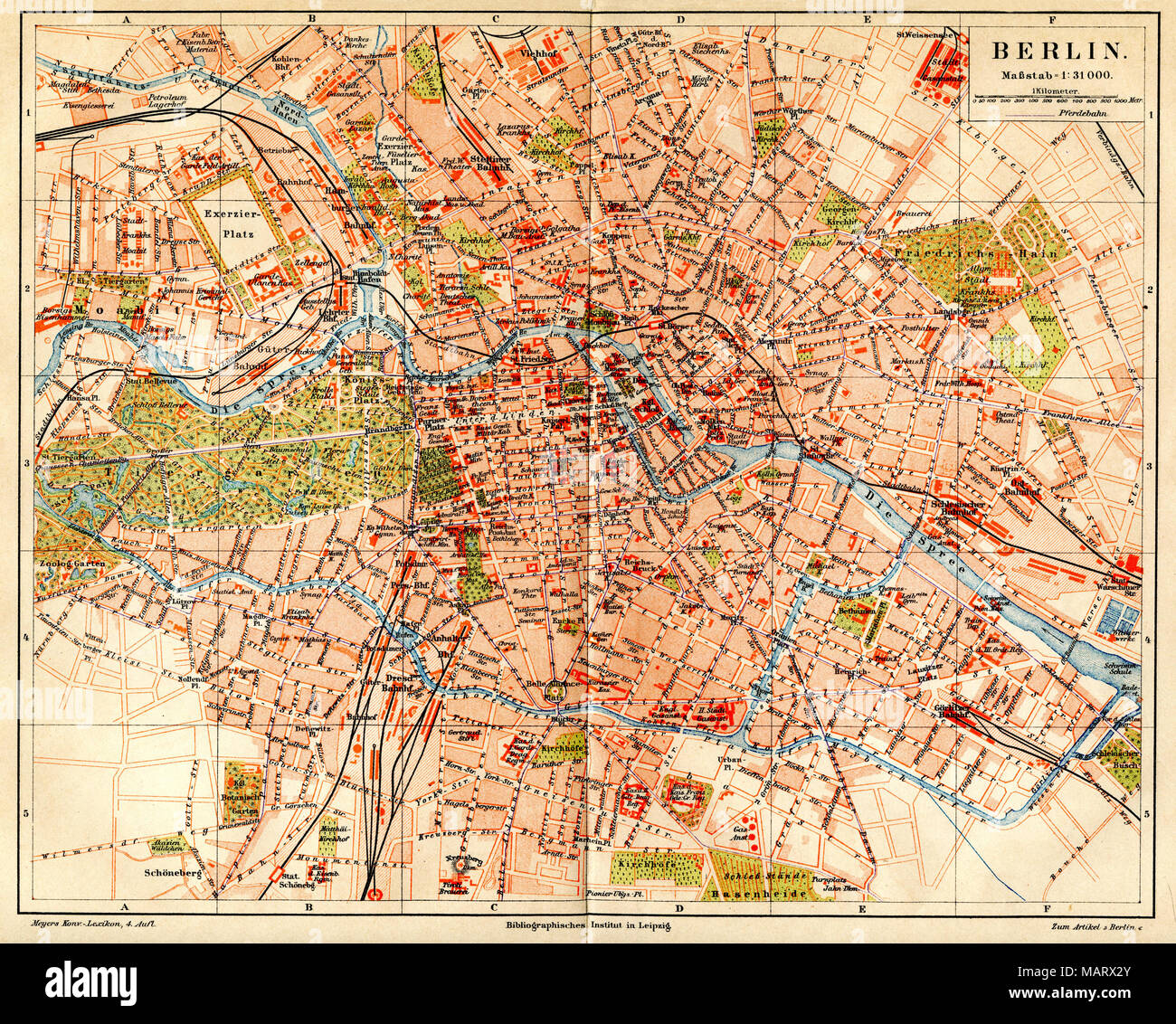 Vintage map of berlin Banque de photographies et d’images à haute ...