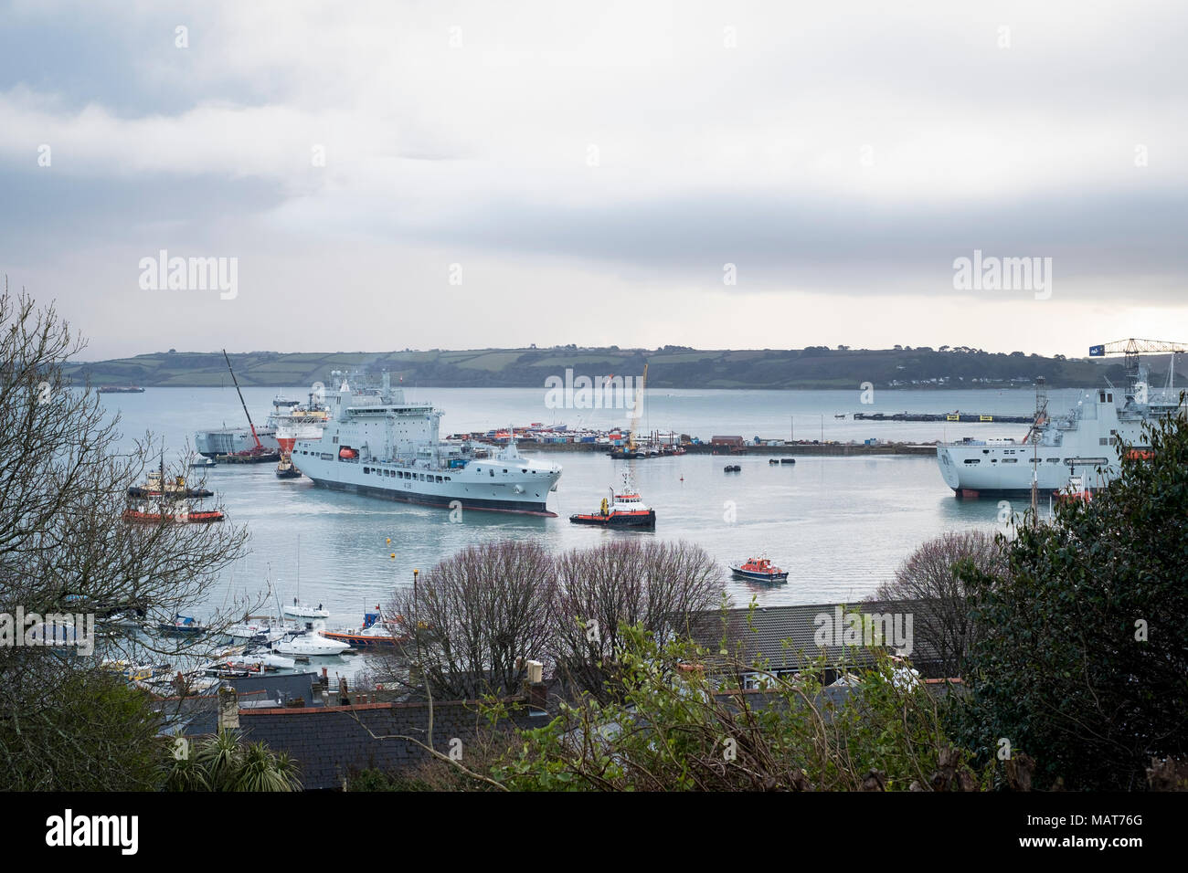 Les quais de Falmouth, Cornwall, UK. 4 avril, 2018. Auxiliaire de la ...