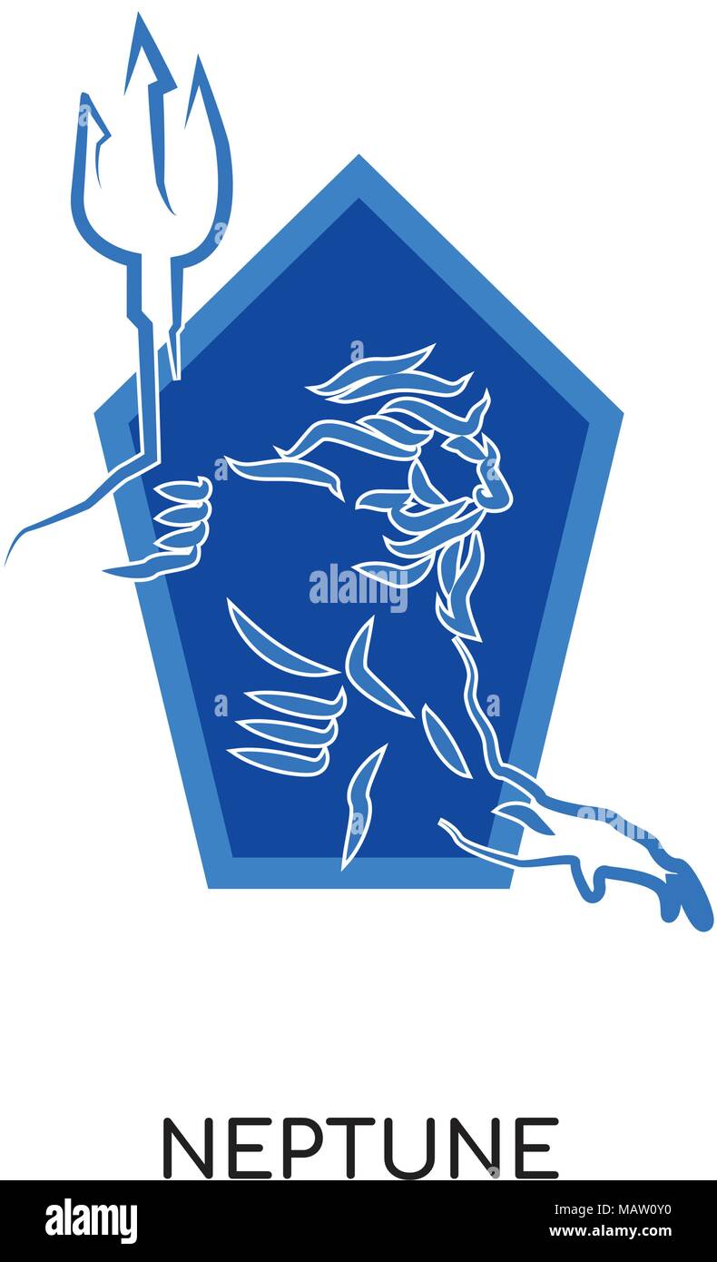 Logo neptune isolé sur fond blanc pour votre site web, mobile et app ...