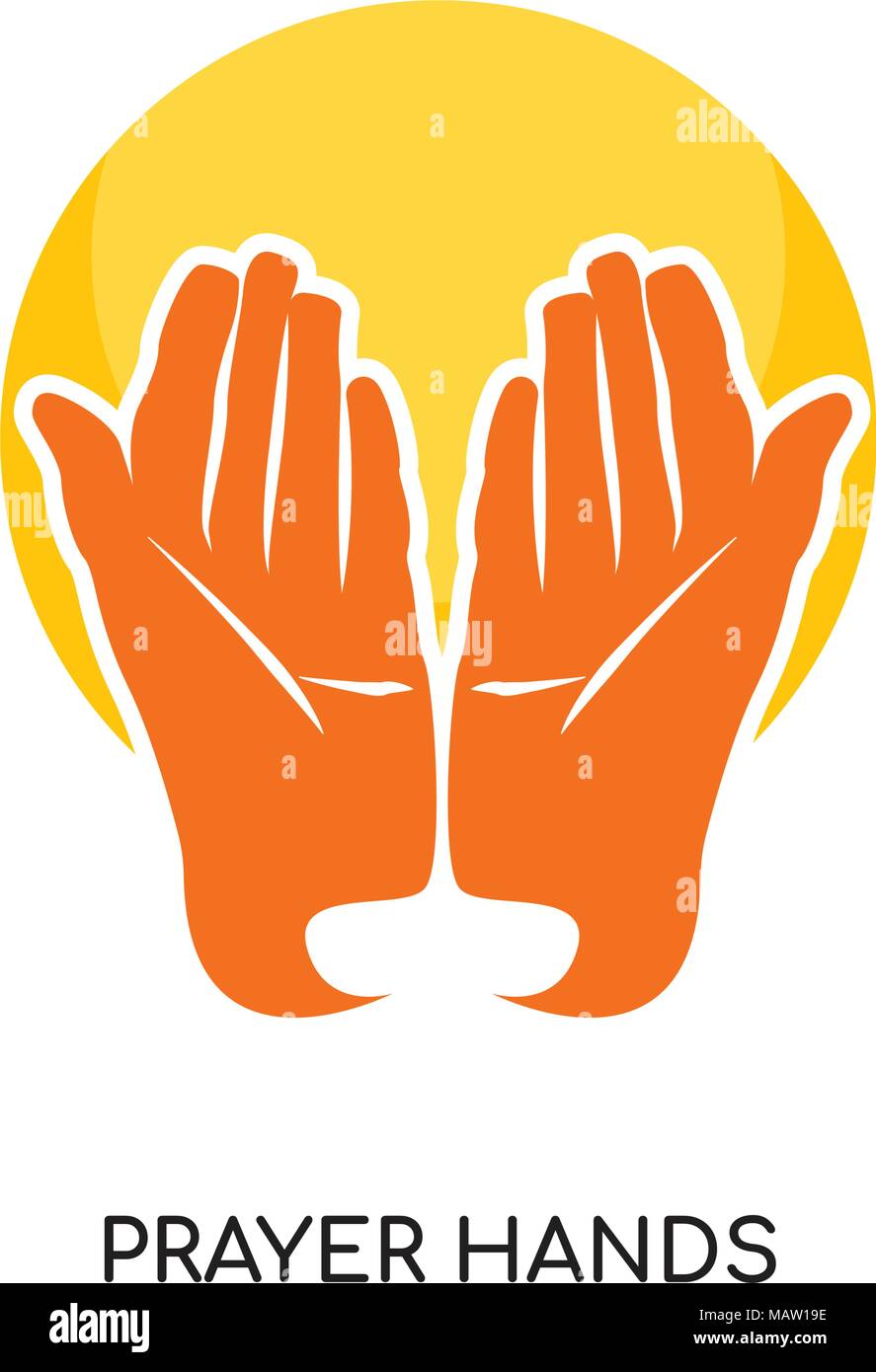 Logo mains prière isolé sur fond blanc pour votre site web, mobile et ...