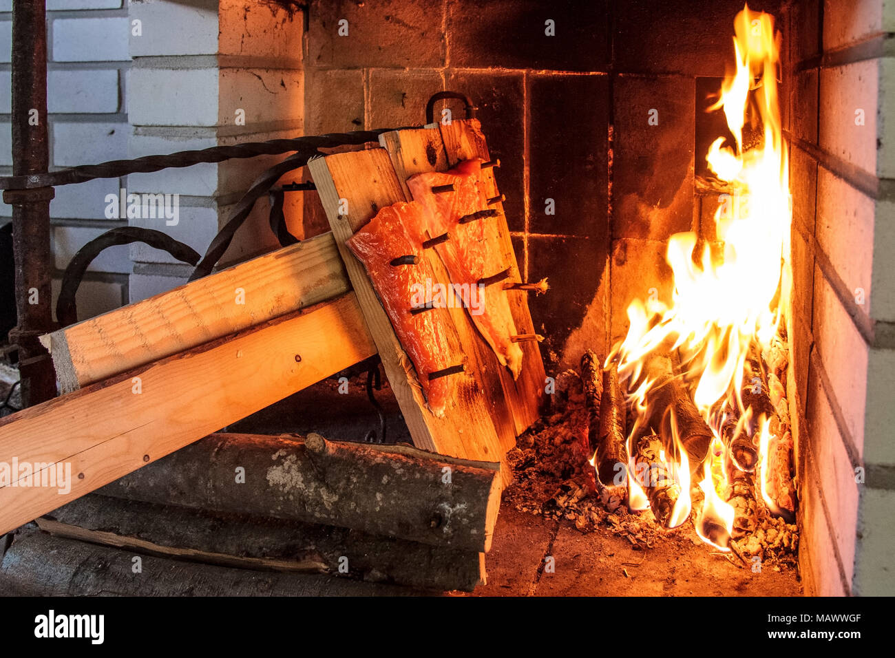 Plat de poisson traditionnel finlandais, du saumon fumé ou de la truite ...