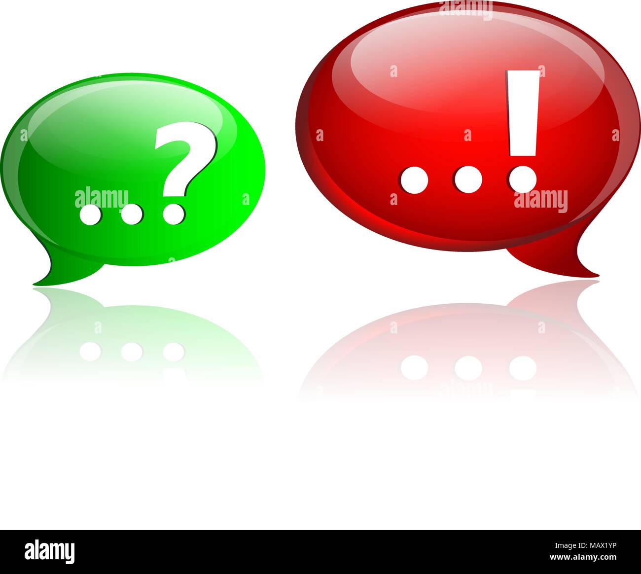 Les bulles avec symbole de questions et réponses. Vector illustration ...