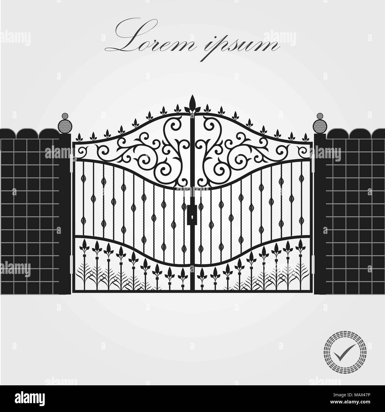 Faux gate. Détail de l'architecture. Clôtures et portails en fer forgé ...