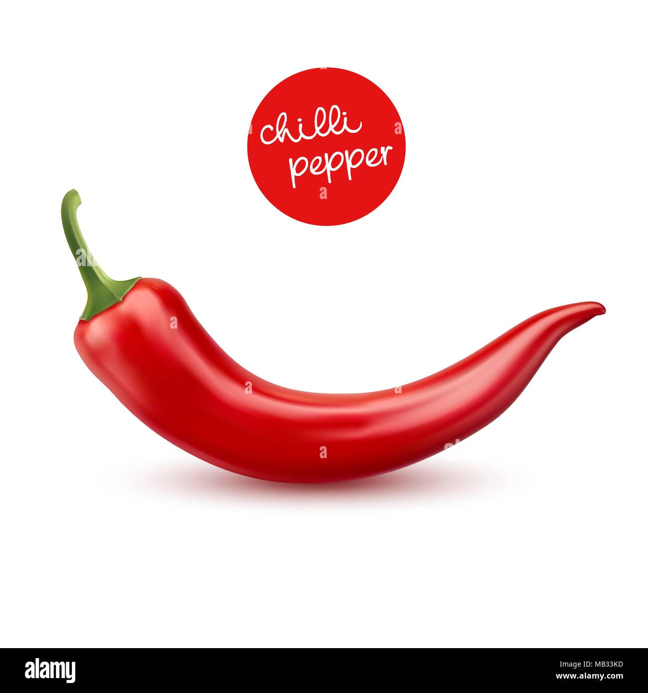 Piment rouge isolé sur fond blanc. Vector illustration réaliste Image ...