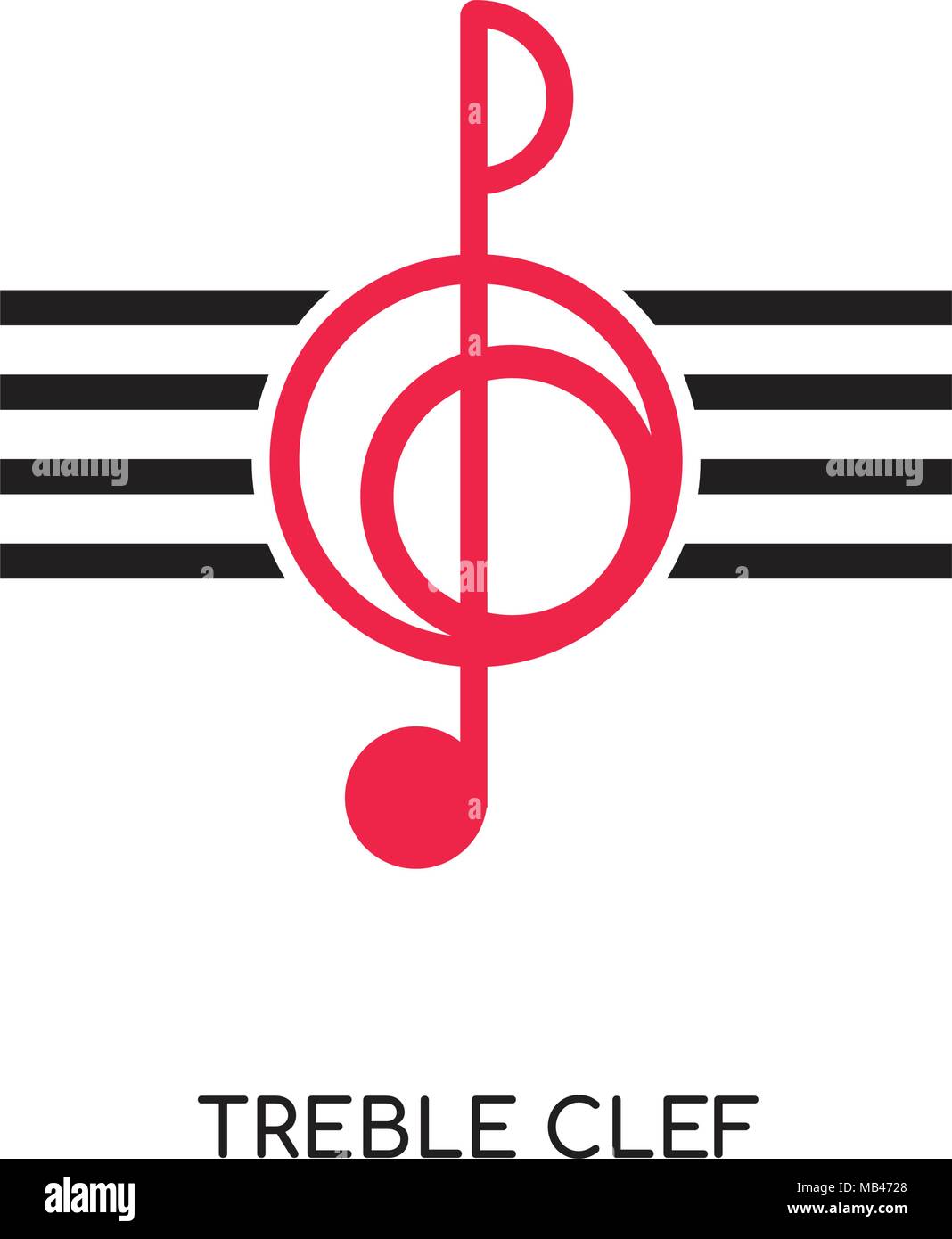 Clé de Sol isolé sur fond blanc logo pour votre site web, mobile et app ...