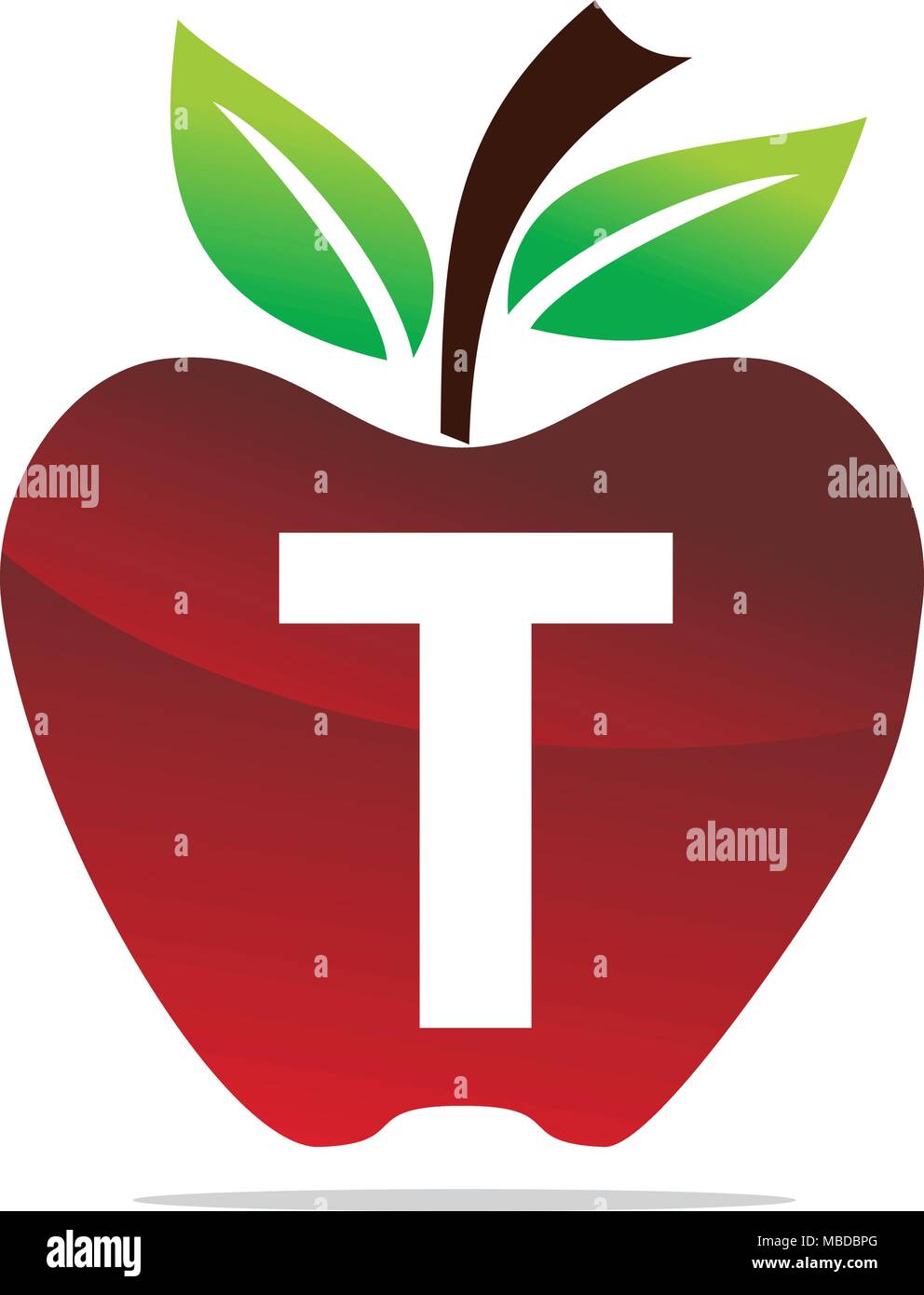 Lettre T Apple Logo Design Template Vector Image Vectorielle Stock - Alamy