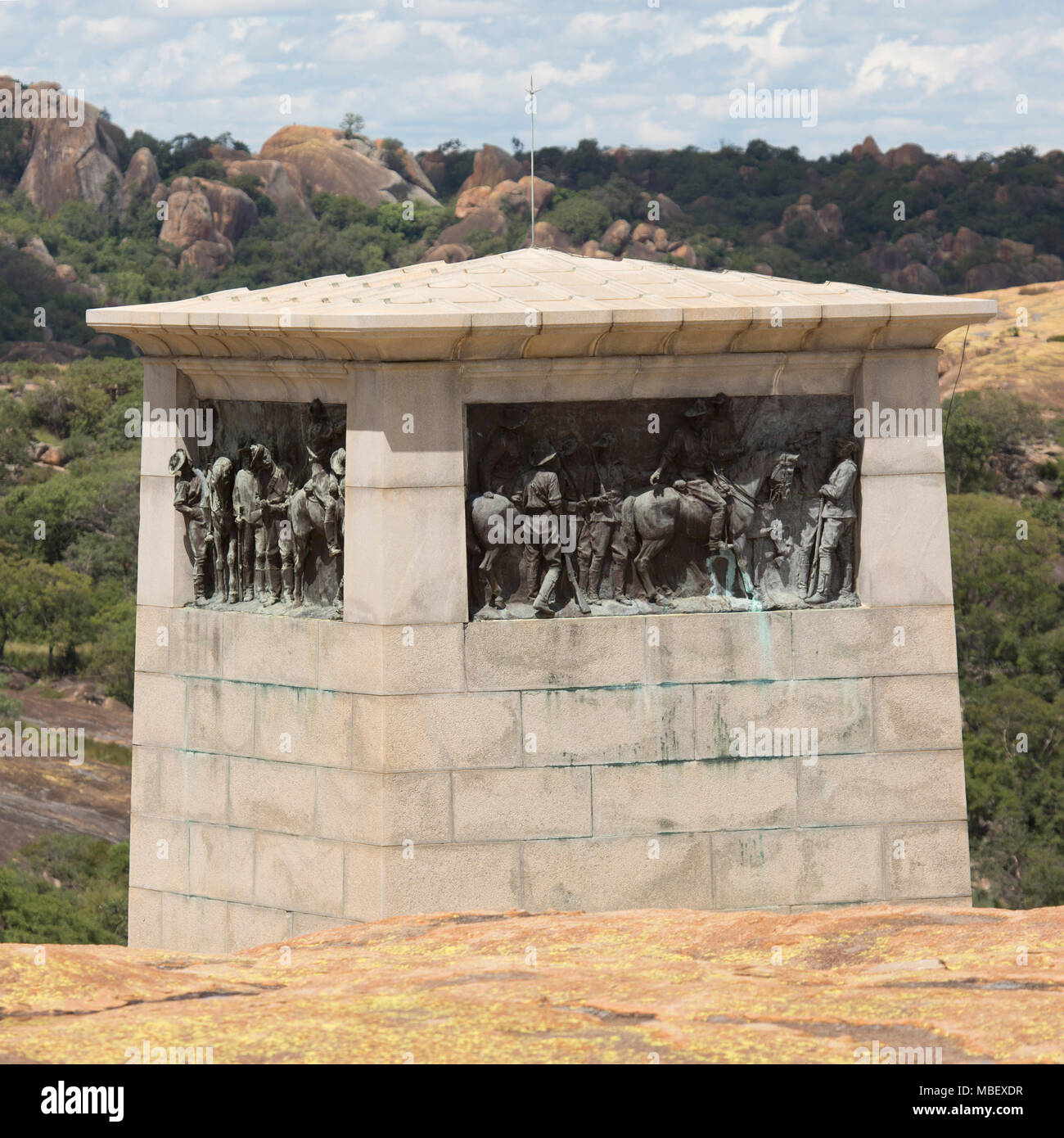 Shangani at World's Memorial de patrouille en vue Matobo National Park ...