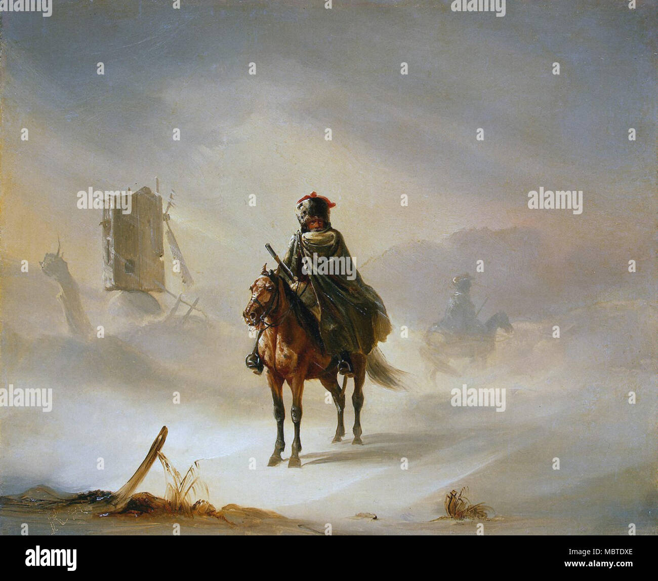 Denis Raffet Auguste Marie - Deux Hussards français en patrouille en ...