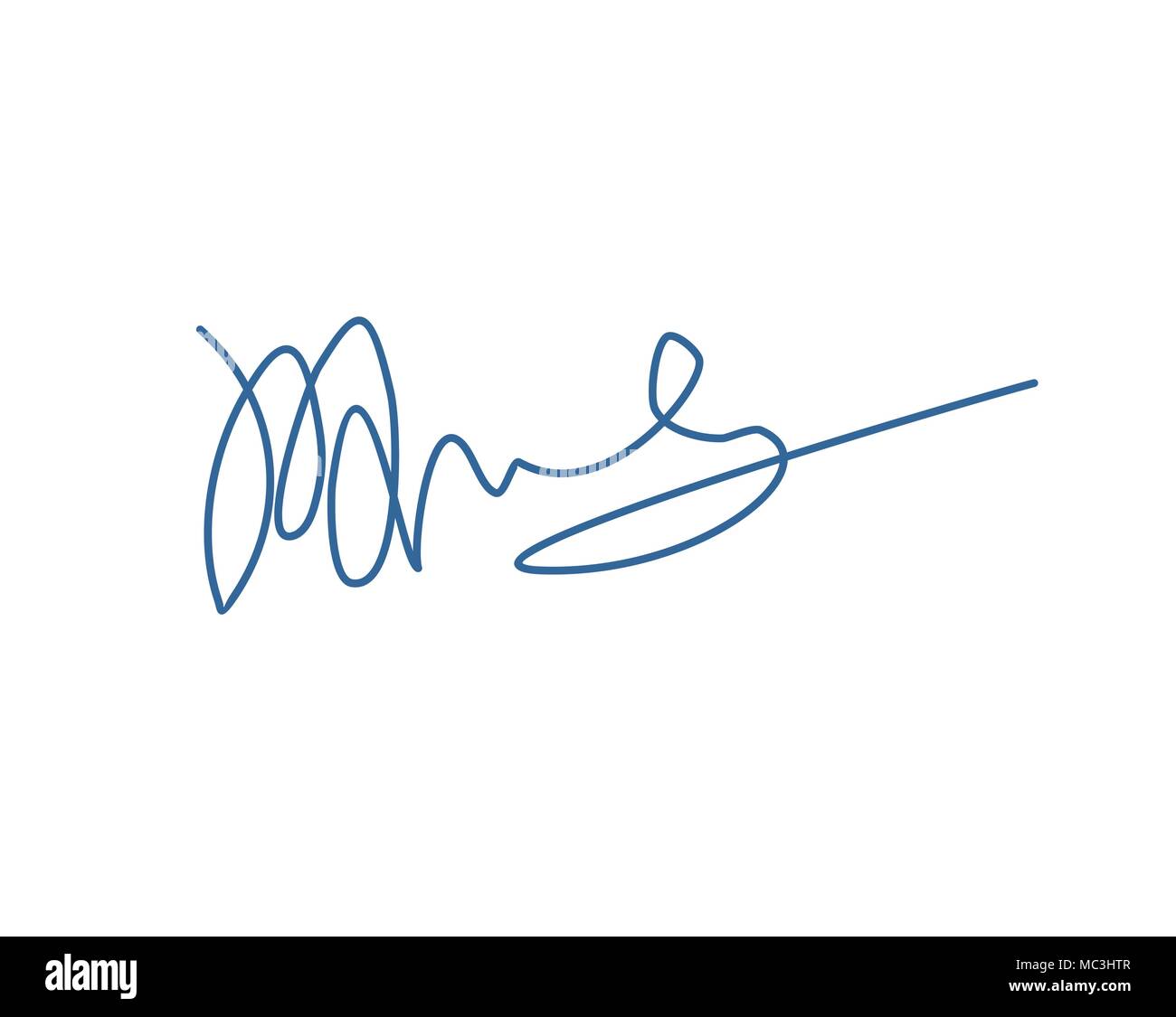 Signature isolé sur fond blanc. Modèle pour les documents Office Image ...