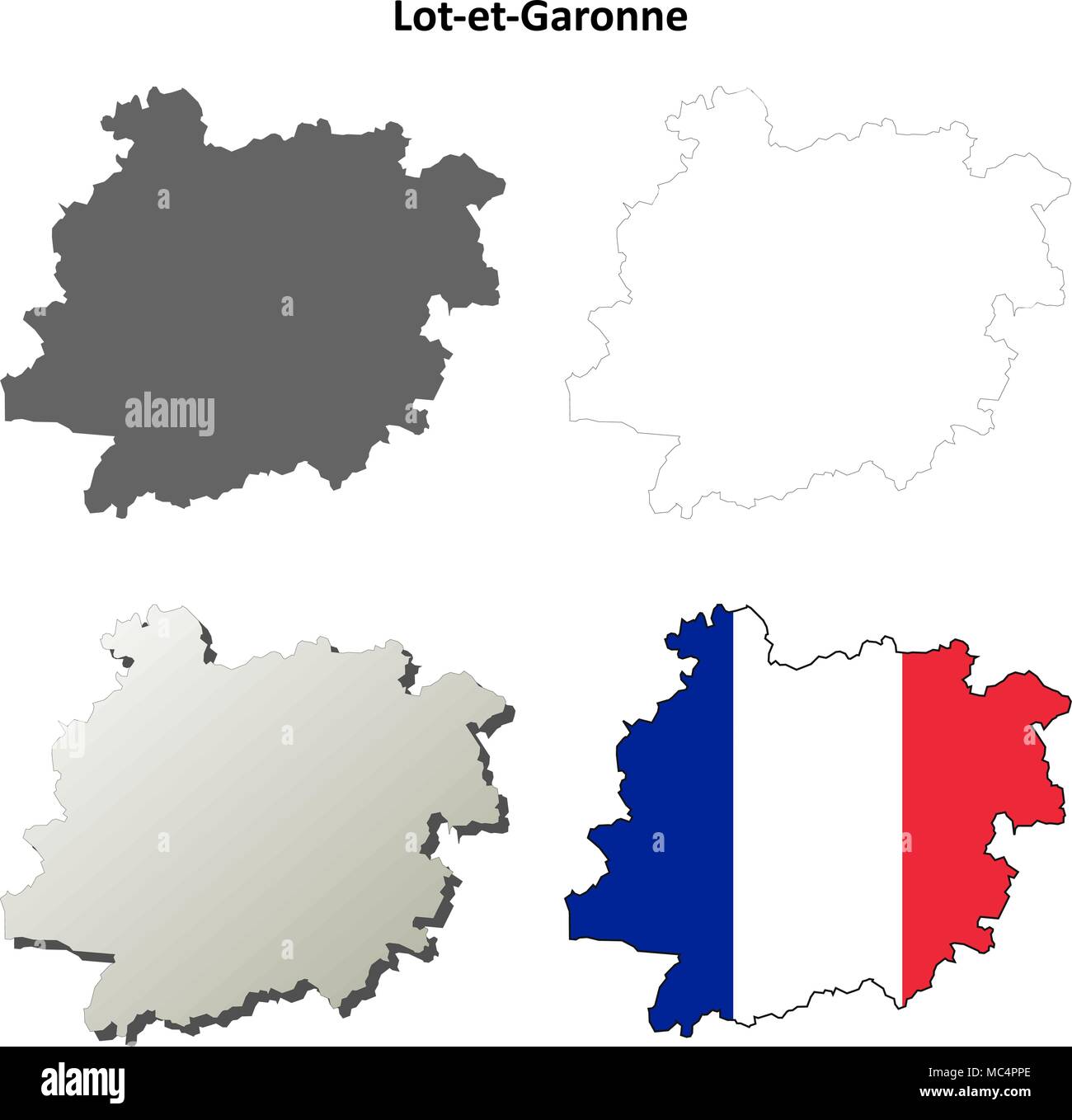 Lot et garonne map Banque d'images vectorielles - Alamy