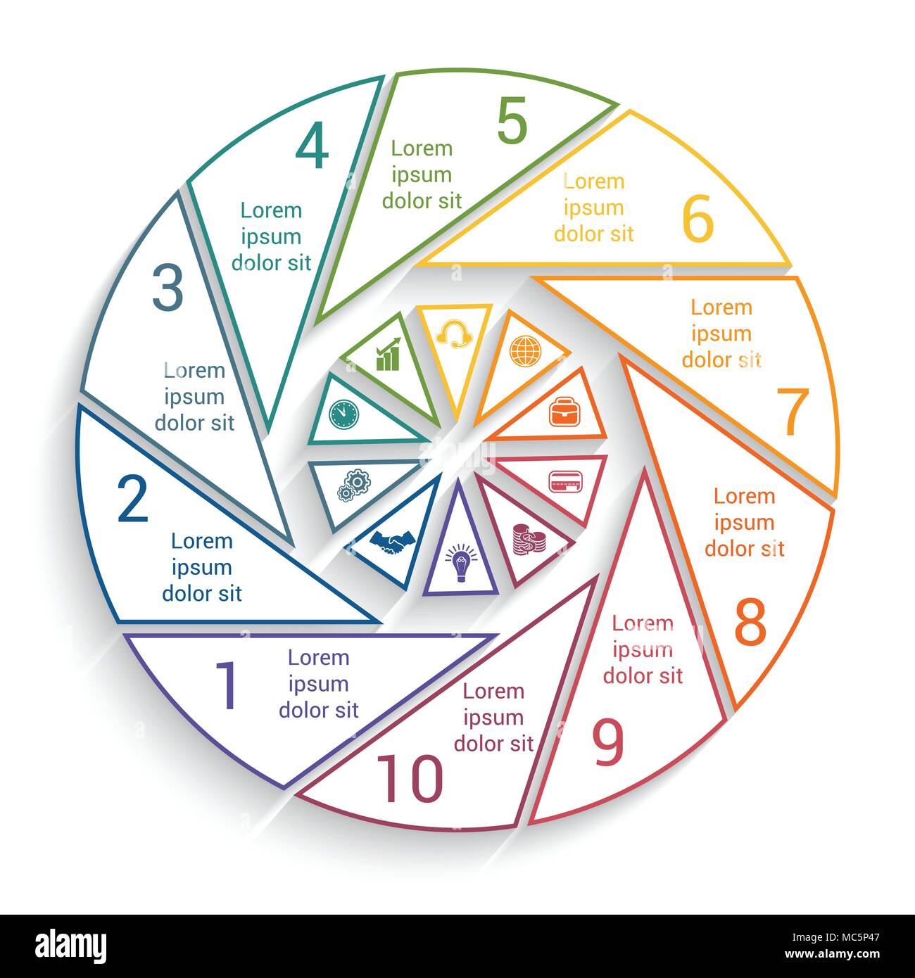 Modèle pour info-grapchics 10 processus cyclique, étape par étape, des ...
