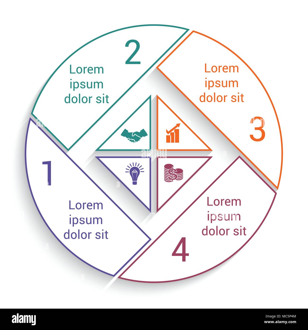 Modèle pour info-grapchics 4 processus cyclique, étape par étape, des ...