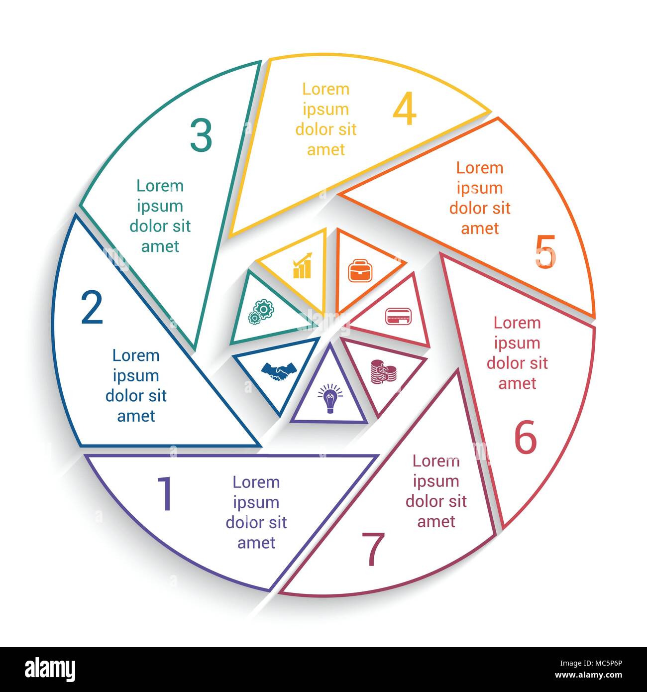 Modèle pour info-grapchics 7 processus cyclique, étape par étape, des ...