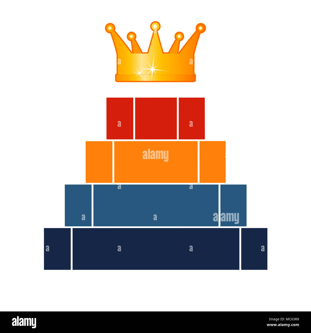 Pyramide de 4 étapes pour réussir. Modèle pour l'Infographie processus ...