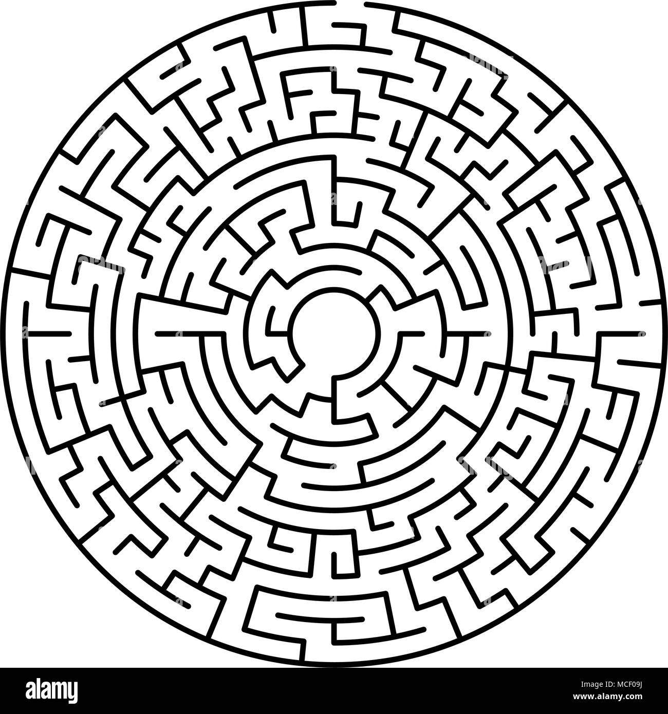 Labyrinthe Labyrinthe. Jeu isolé sur fond circulaire Image Vectorielle ...