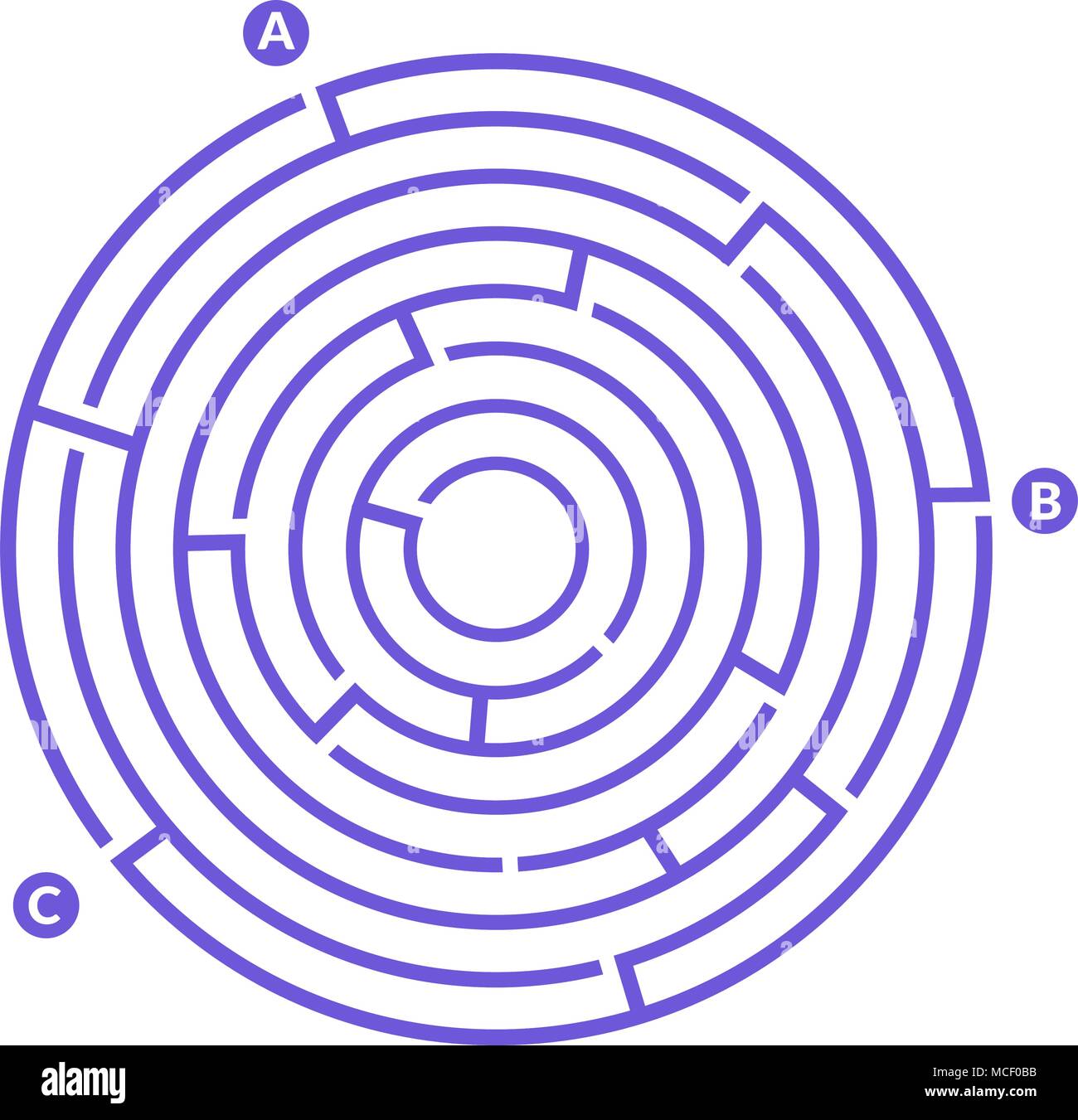 Ronde simple labyrinthe labyrinthe jeu pour enfants Image Vectorielle ...