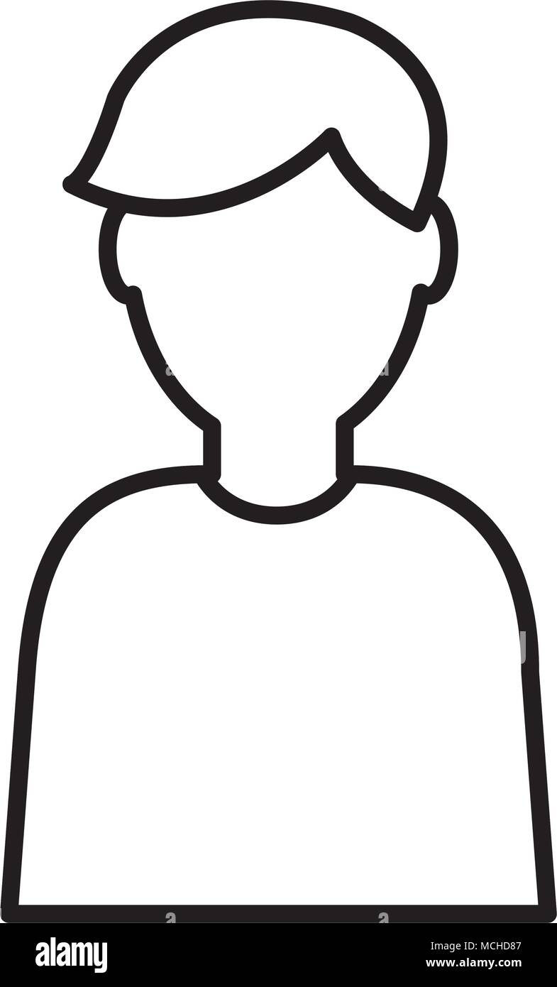 Pictogramme en ligne homme avec hairstyle et occasionnels t-shirt ...