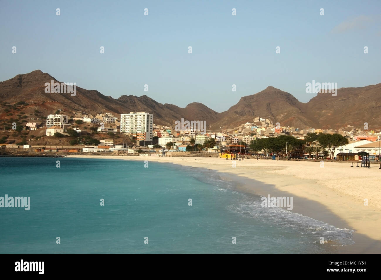 Plage de São Pedro, Mindelo sur l'île de Sao Vicente, Cap Vert, de l ...