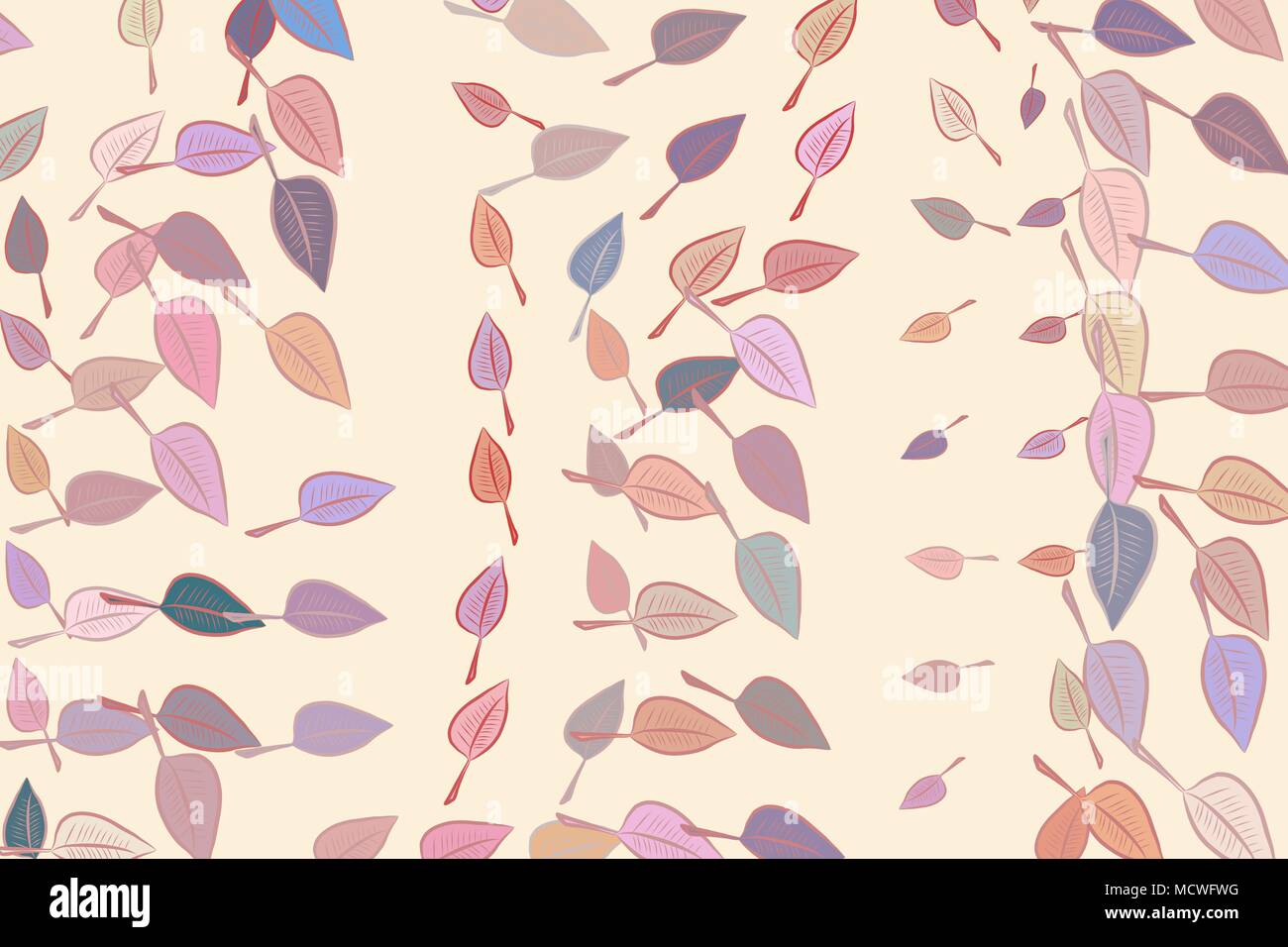Résumé fond avec des feuilles de forme Modèle de dessin. Mosaïque de ...