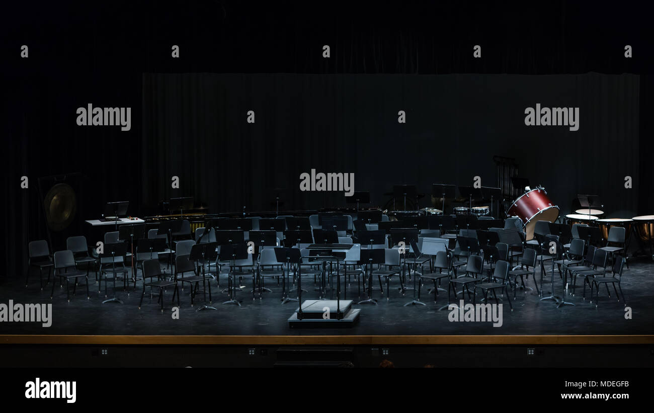 Stage concert background band musical instrument instruments Banque de ...