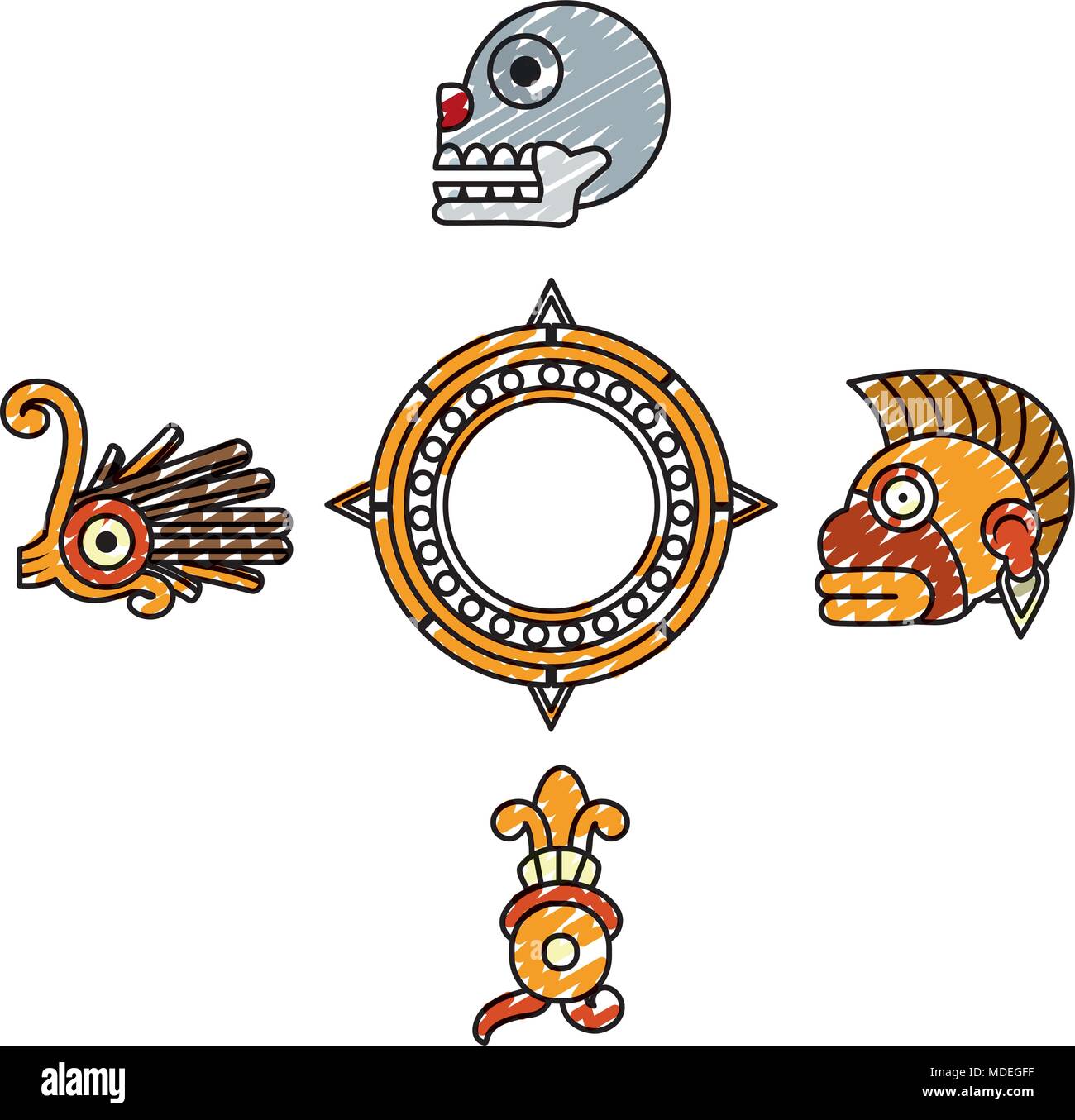 La culture traditionnelle autochtone doodle symboles autochtones Image ...