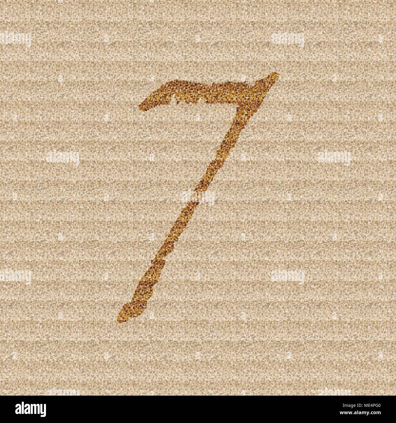 L'icône numéro sept symbole sur fond de carton. Vector illustration ...