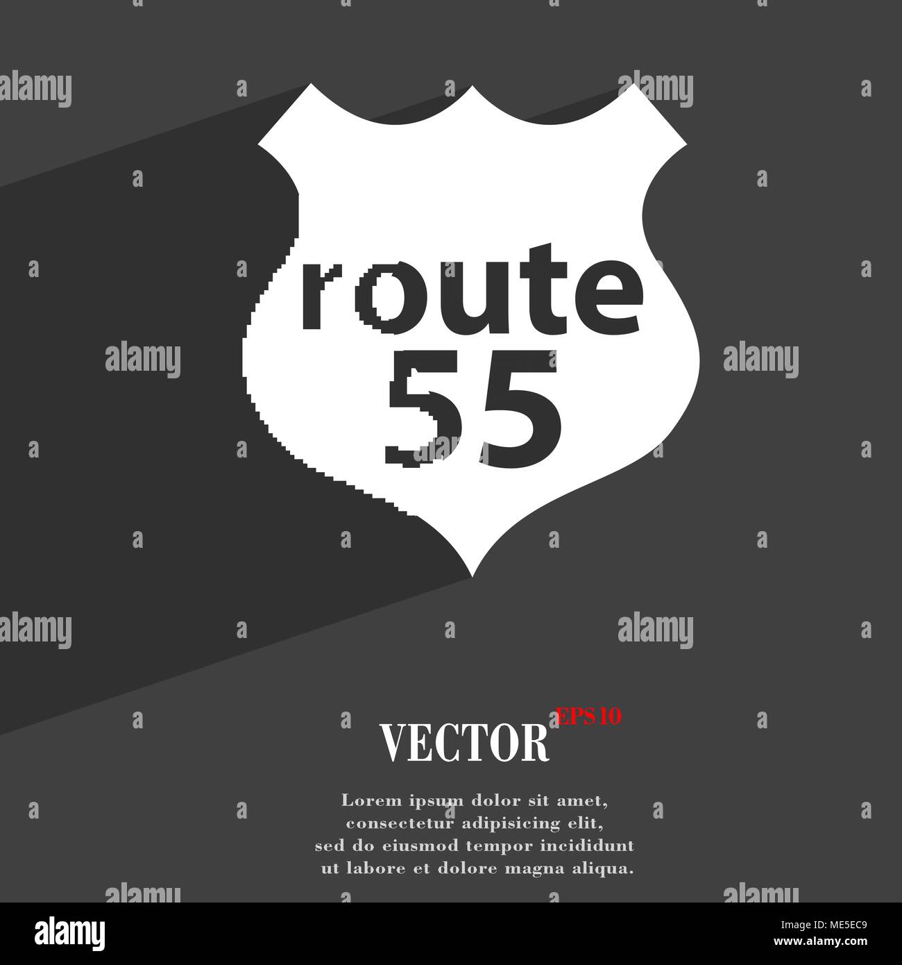 Route 55 icône de la route moderne télévision symbole web design avec ...