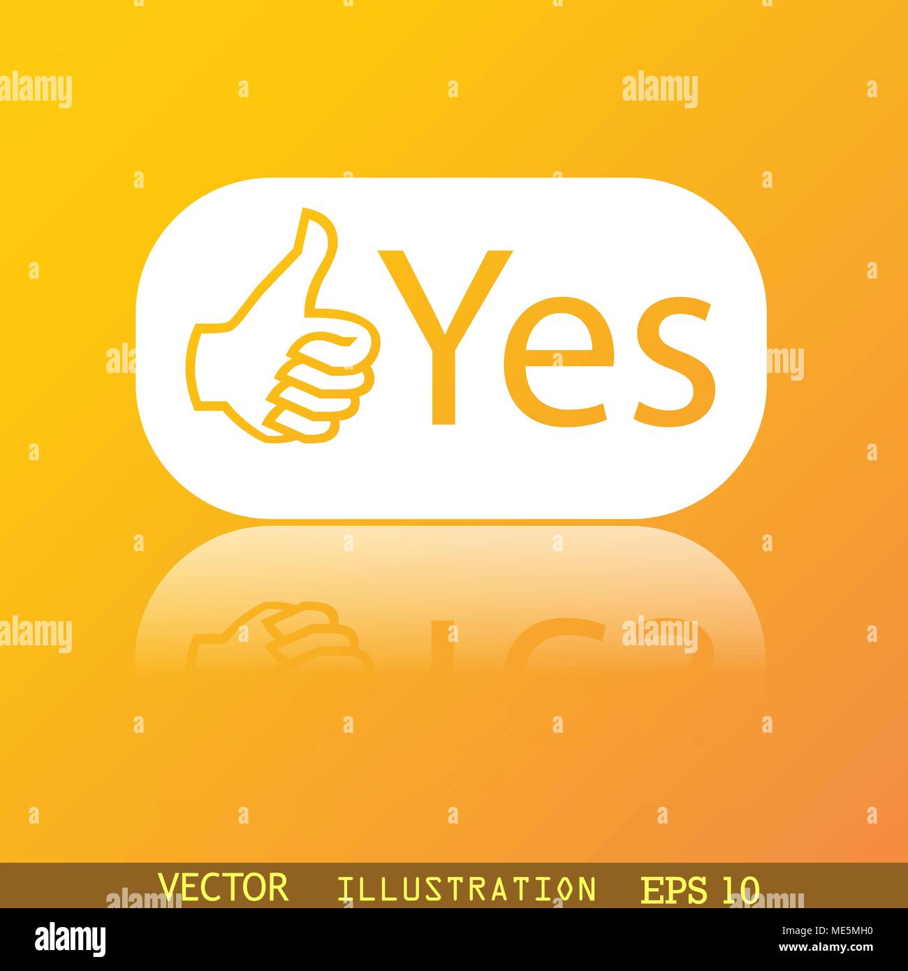 Oui symbole icône moderne télévision web design avec la réflexion et de ...